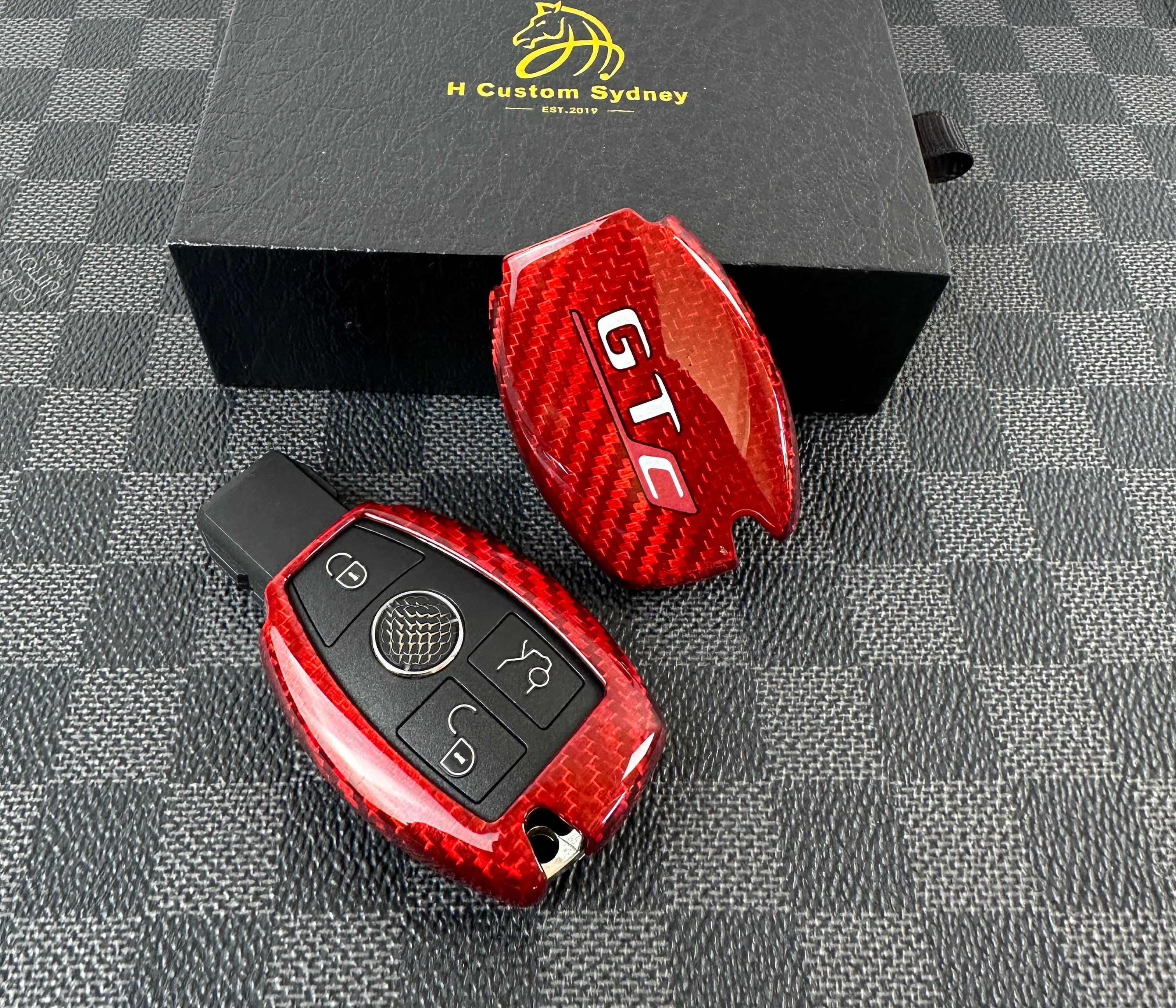 AMG GTC Premium Genuine Carbon Fiber Key Fob Cover Pack For Mercedes A ...