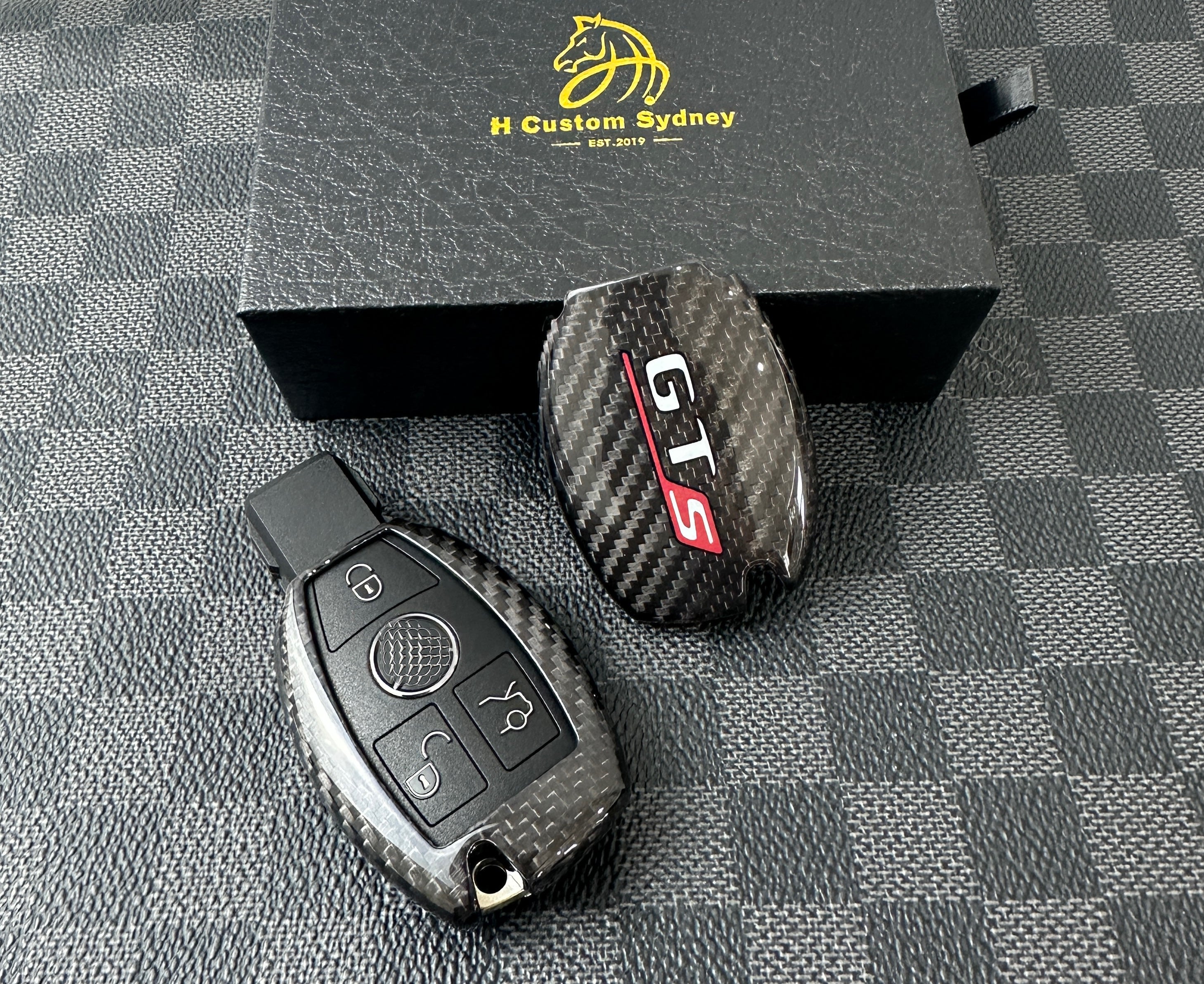 Luxury Genuine Carbon Fiber Key Fob Cover Pack For Mercedes AMG GTS C1 ...