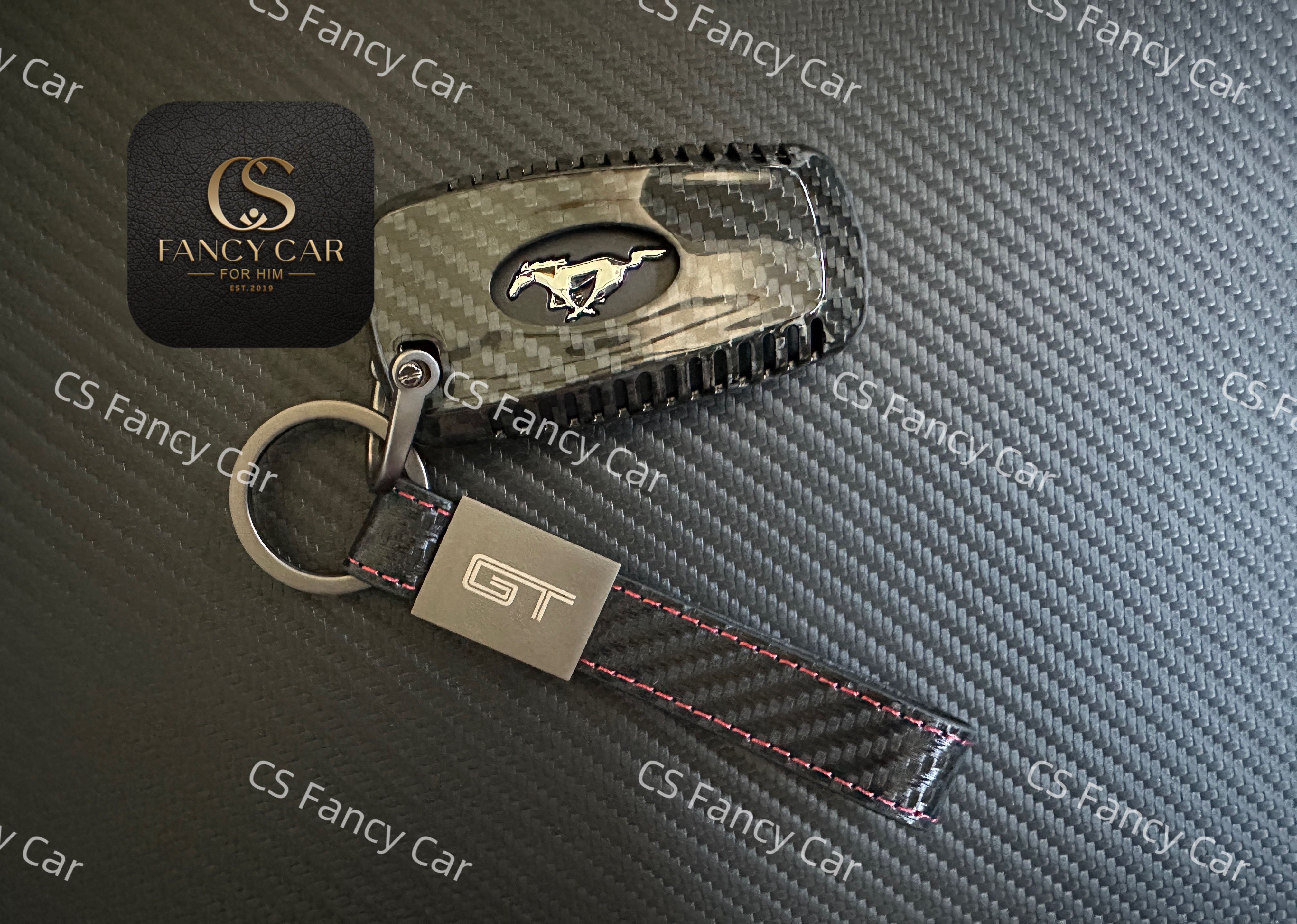 Premium Genuine Carbon Fiber Key Fob Cover For Ford Mustang GT Exclusi ...