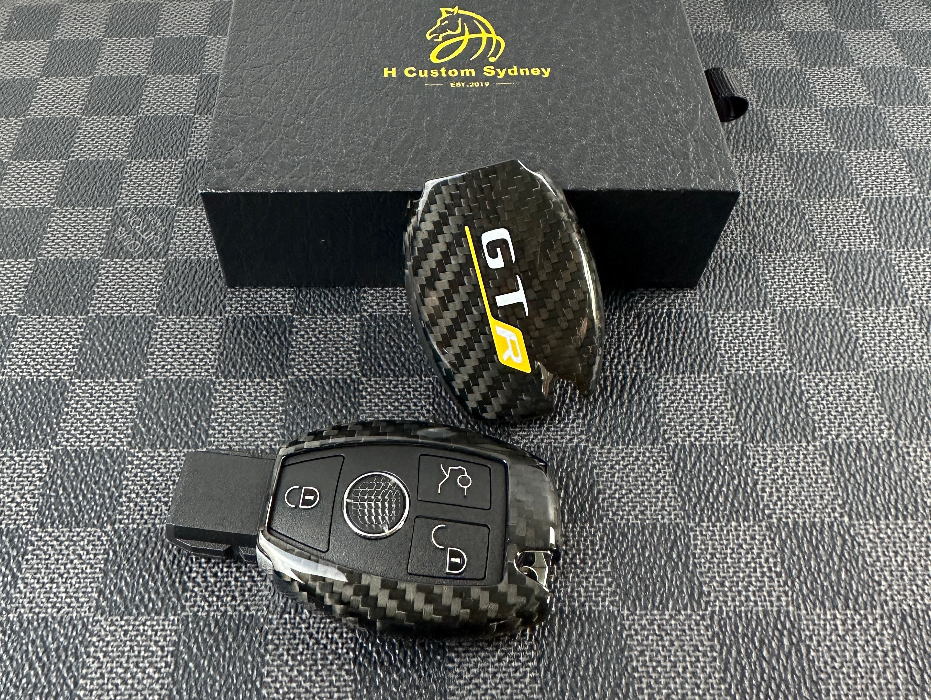 AMG GTR Premium Genuine Carbon Fiber Key Fob Cover Pack For Mercedes A ...