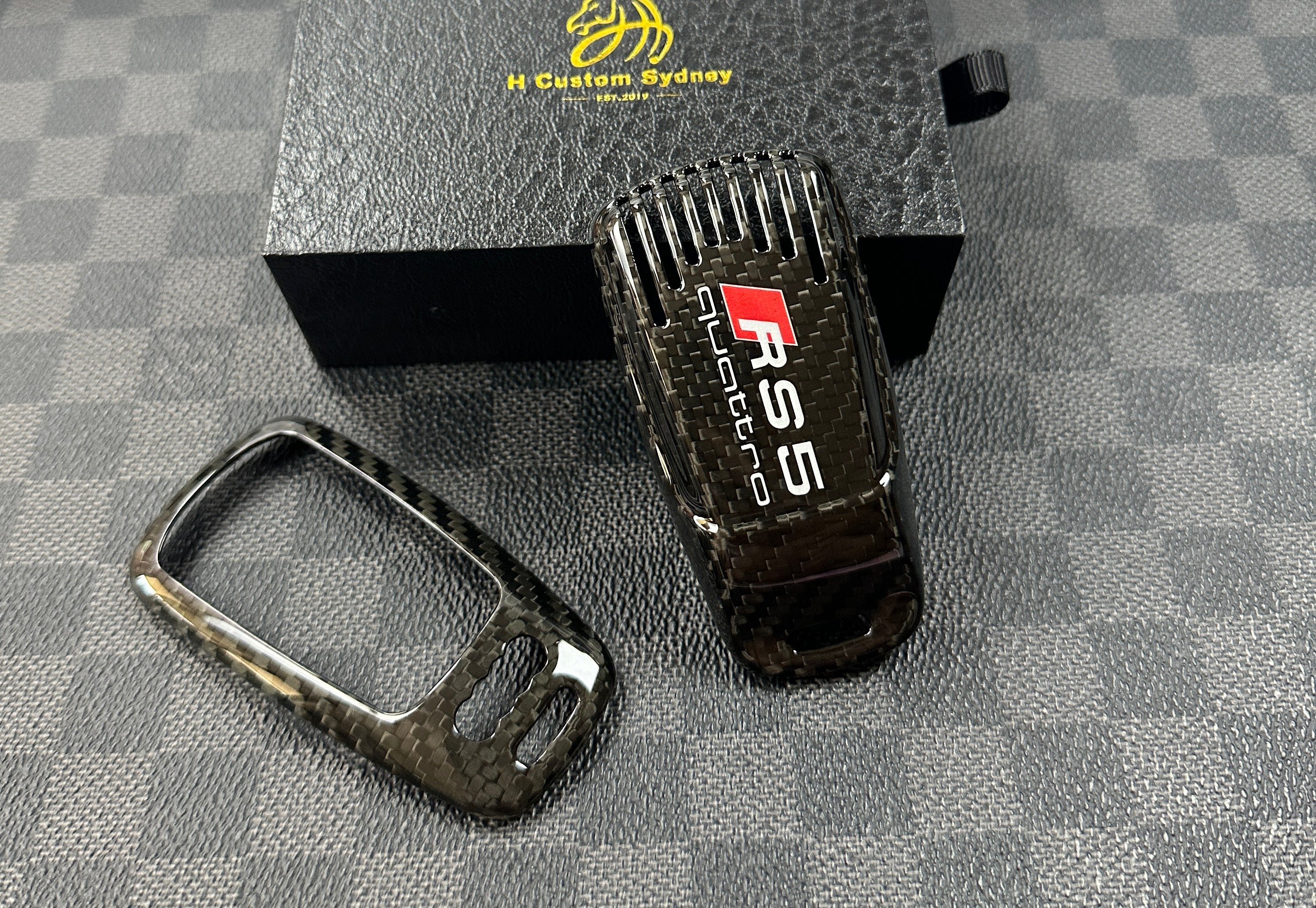 Premium Carbon Fiber Key FOB Cover Case For Audi RS4 RS5 S4 S5 SQ5 SQ7 ...