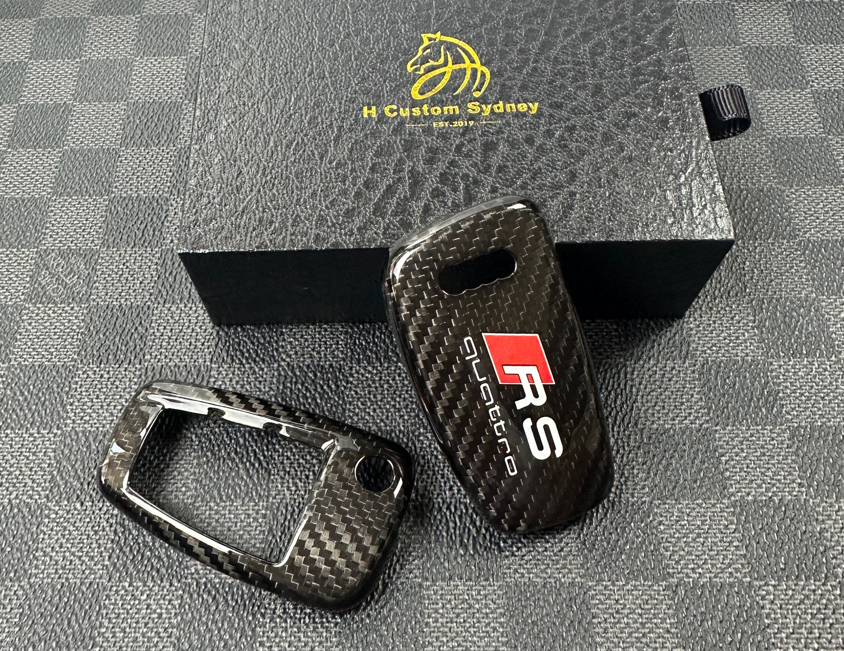 RS Premium Carbon Fiber Key Fob Cover Case For Audi RS3 RSQ3 R8 Custom ...