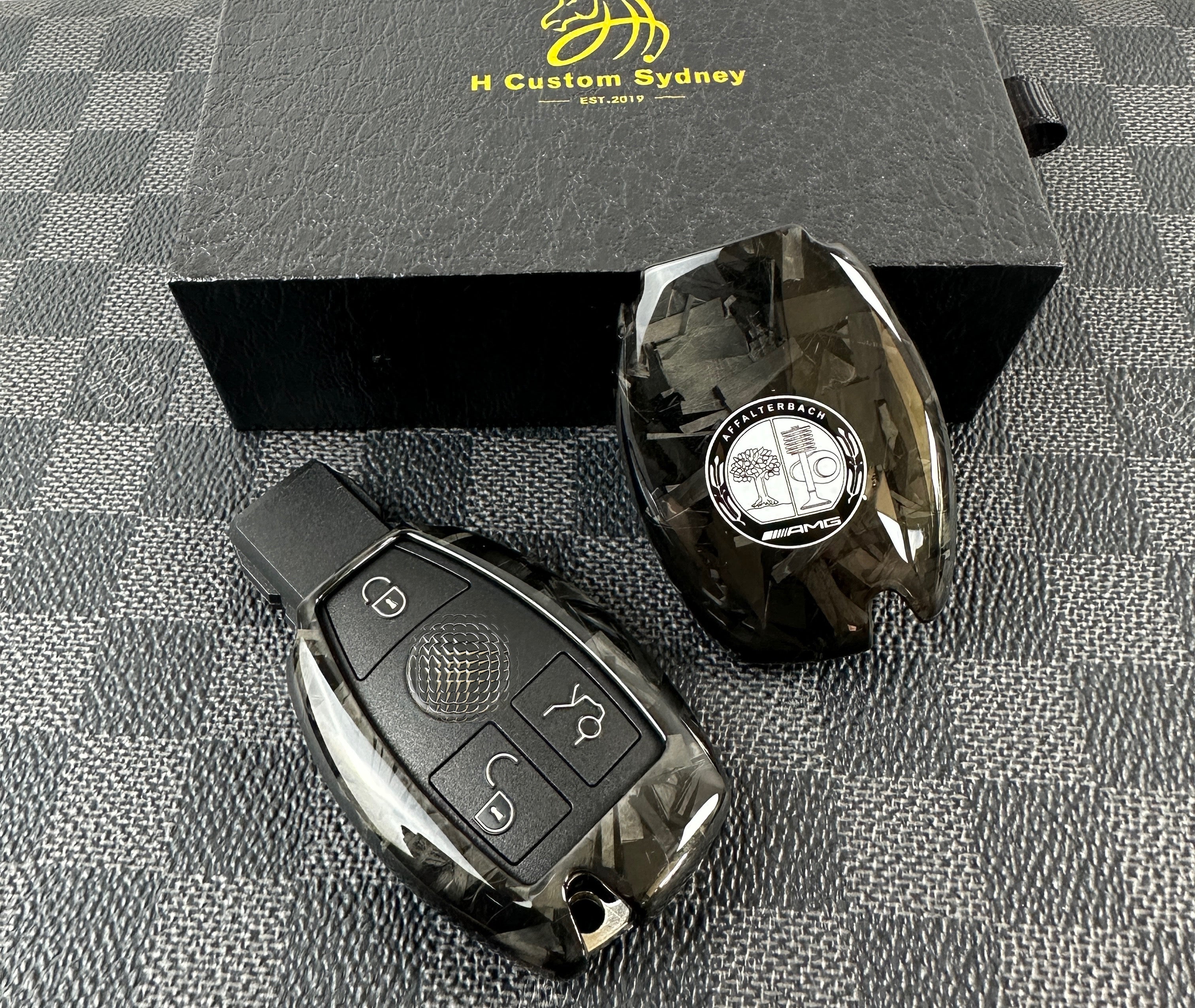 Luxury Forged Carbon Fiber AMG Key Fob Cover Case For Mercedes A45 CLA ...