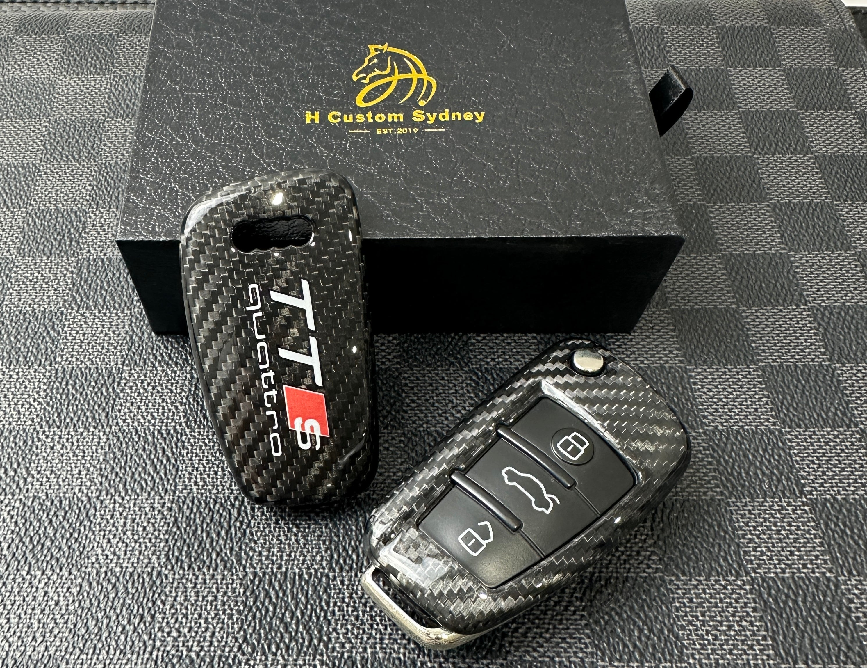Genuine Carbon Fiber Key FOB Cover Case For Audi MK2 TTS TTRS Exclusiv ...