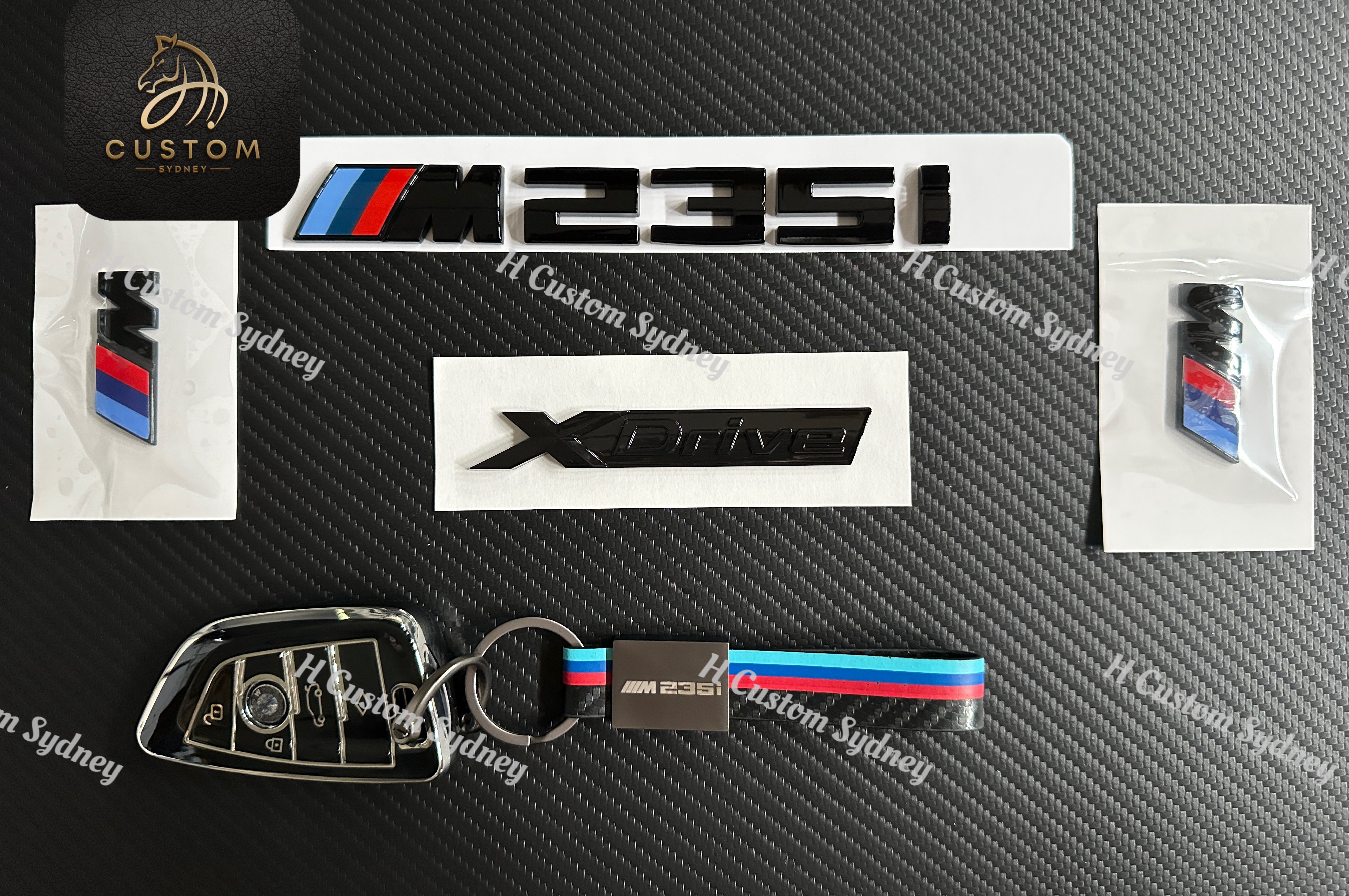 Gloss Black M235i Full Badges Emblem For BMW M235i F44 2019-2024 Exclu ...