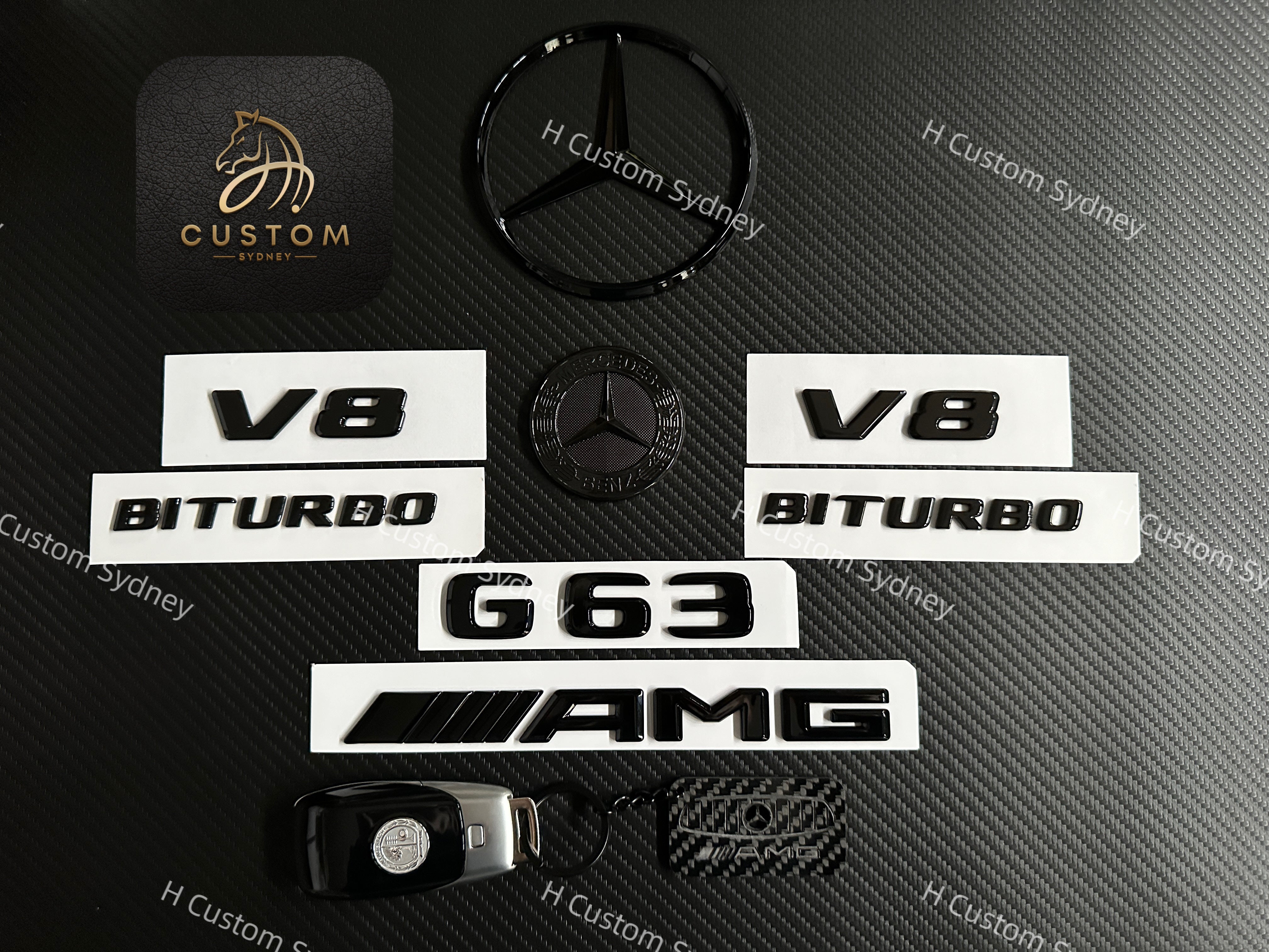 Gloss Black G63 Badges Package For Mercedes G63 AMG W463 W464 2013-202 ...