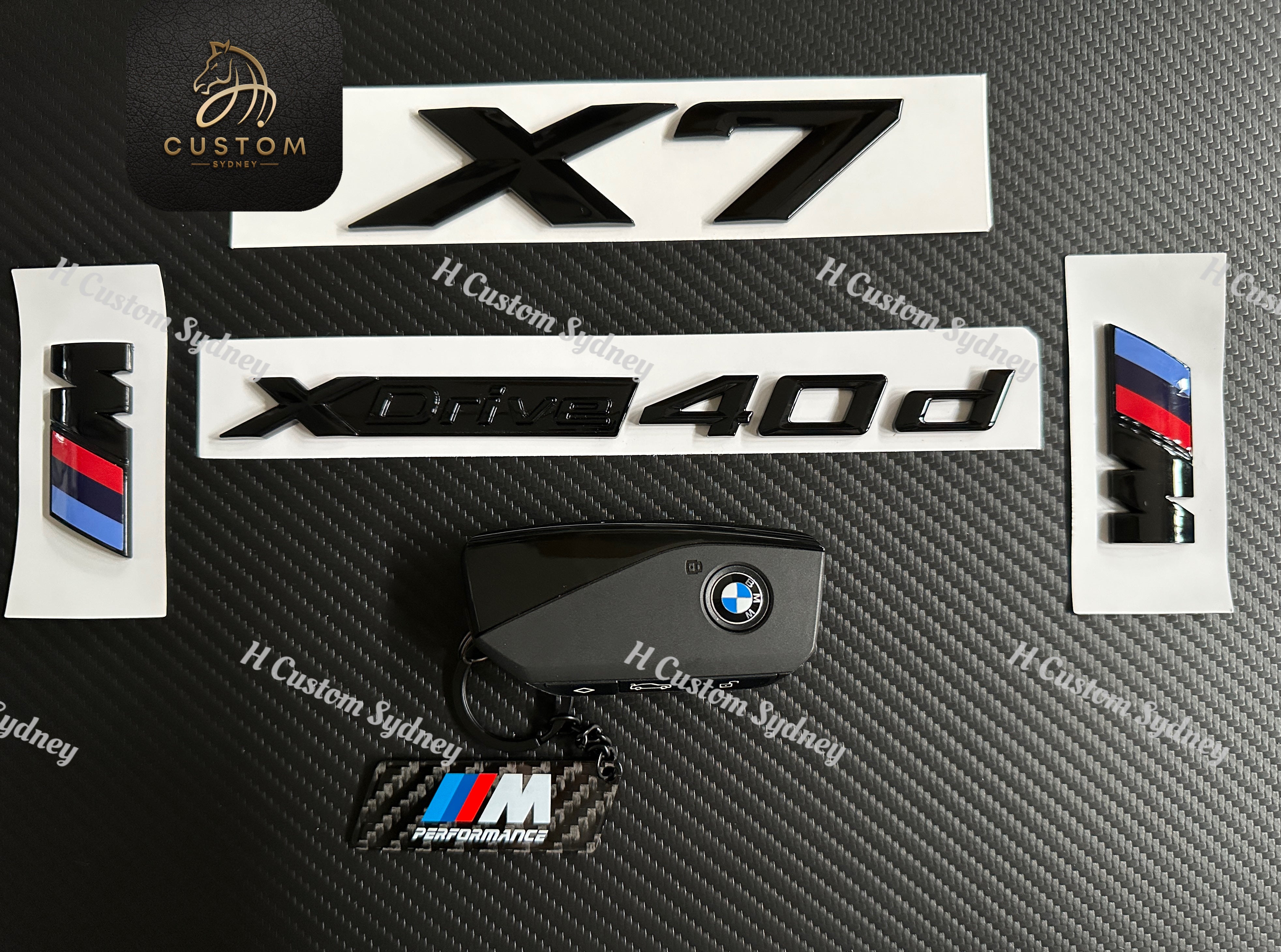 Gloss Black X7 Xdrive 40d Full Badges Emblem For BMW X7 G07 LCI 2022-2 ...