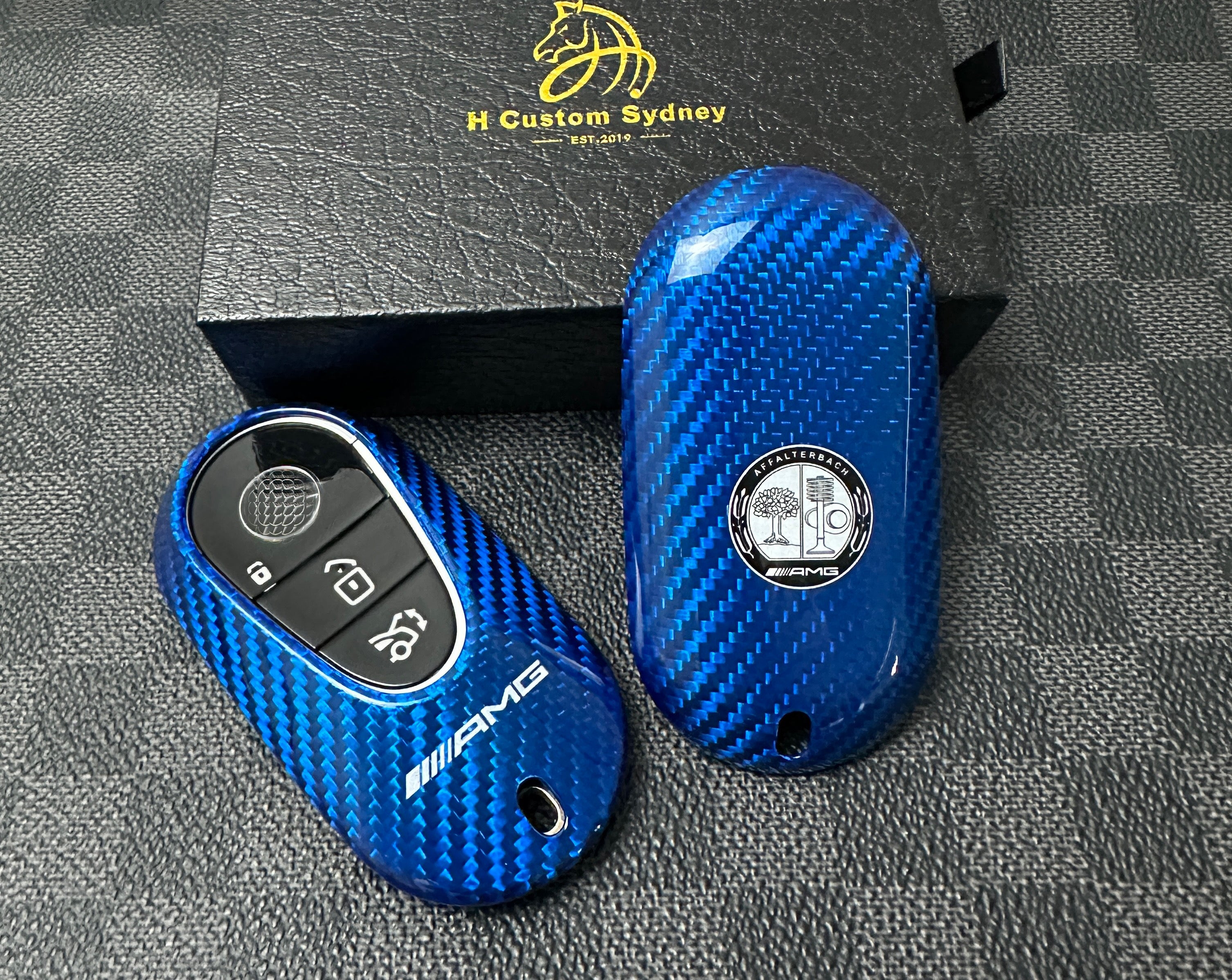 Luxury Carbon Fiber Key Fob Cover Case For Mercedes AMG New C E GLC S ...