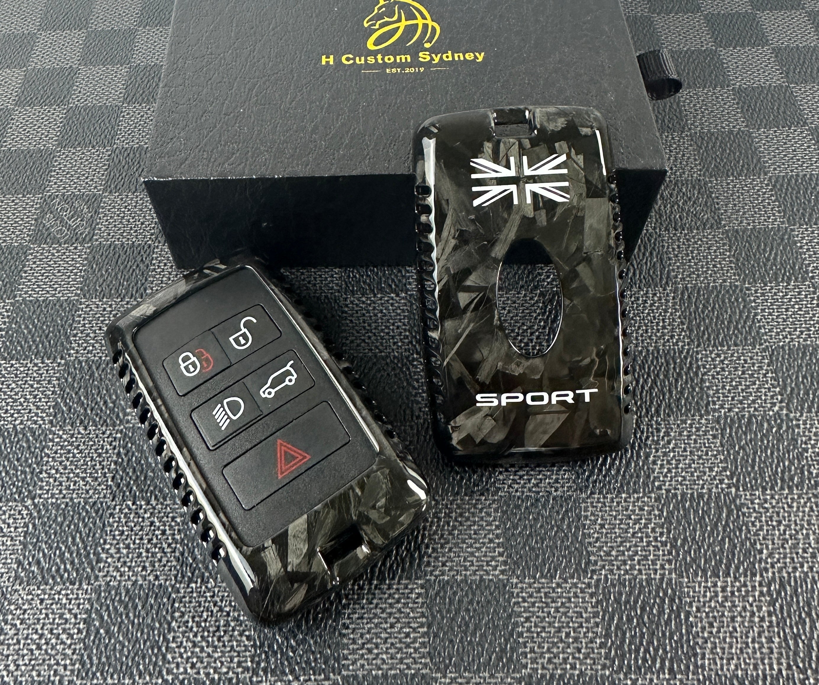 Luxury Forged Carbon Fiber Key Fob Cover Fit For Land Rover Range Rove ...