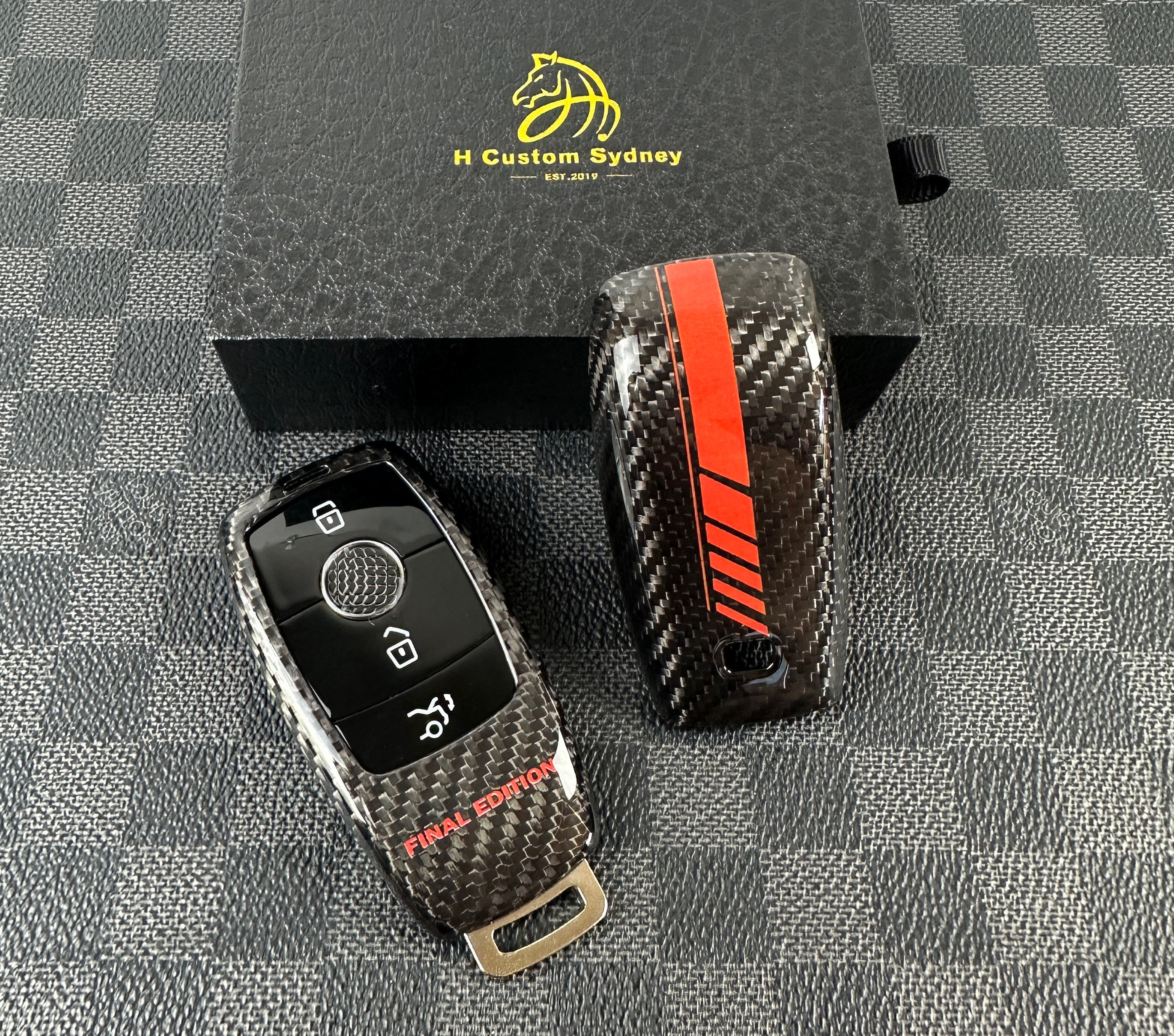 Premium Genuine Carbon Fiber Key Fob Cover Case For Mercedes AMG Model ...