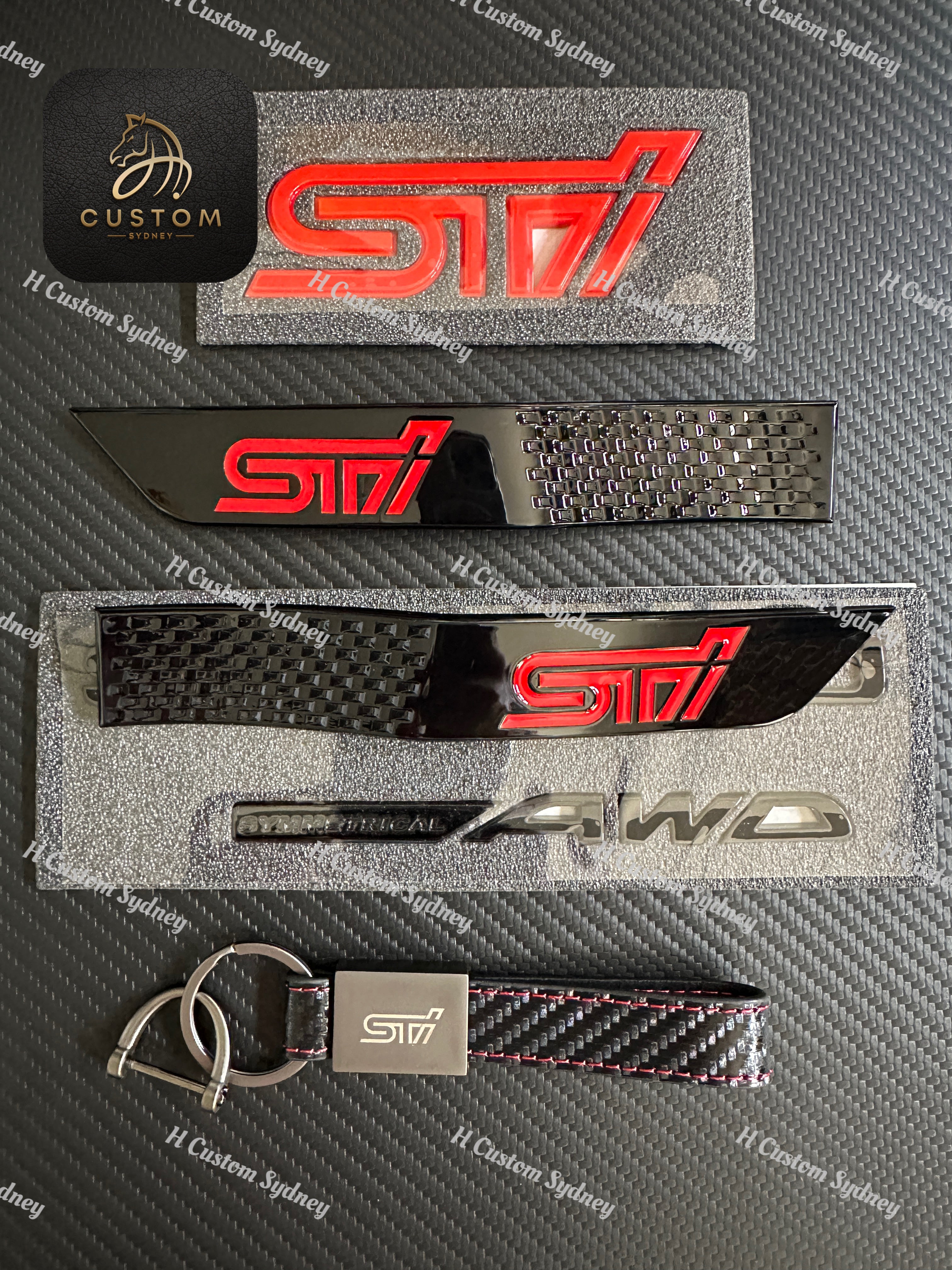 Gloss Black STI Badges Package For Subaru WRX VA model Exclusive Pack ...