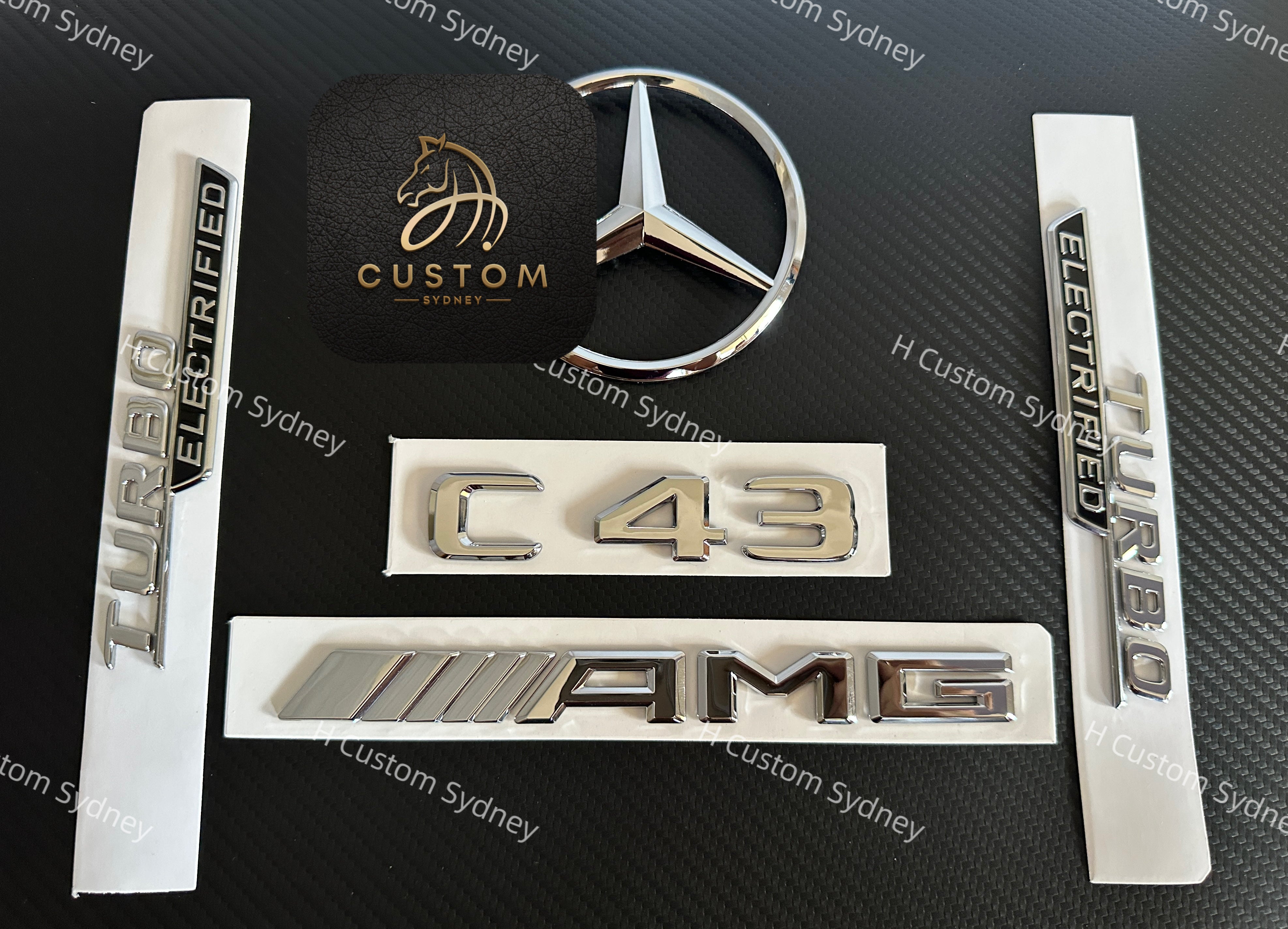 Chrome OEM C43 Badges Pack For Mercedes New C43 W206 S206 Model – H ...