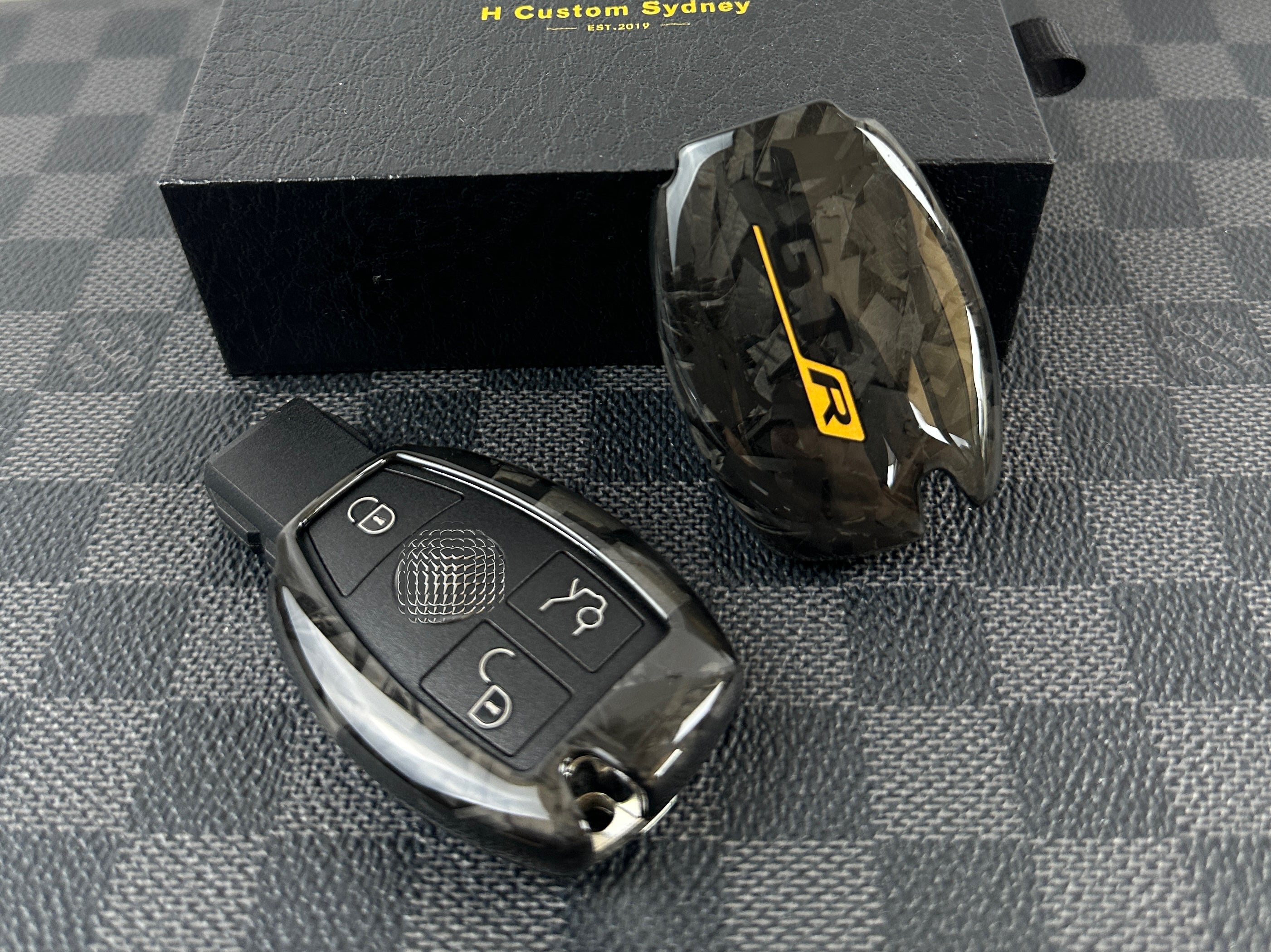Luxury Forged Carbon Fiber Key Cover Case For Mercedes AMG GTR C190 Mo ...