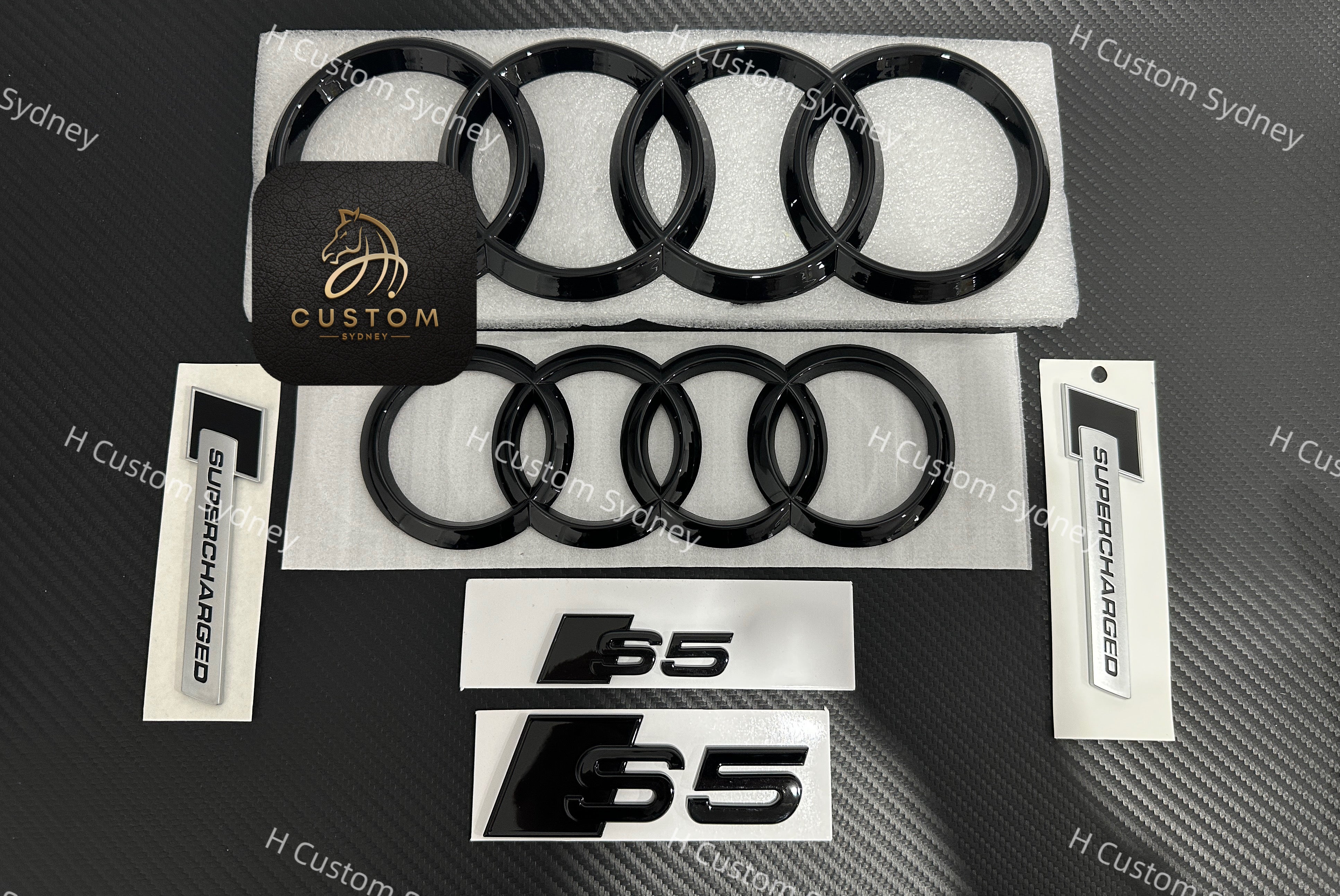 Night Edition S5 Gloss Black Full Badges Emblems Package For Audi S5 8 ...