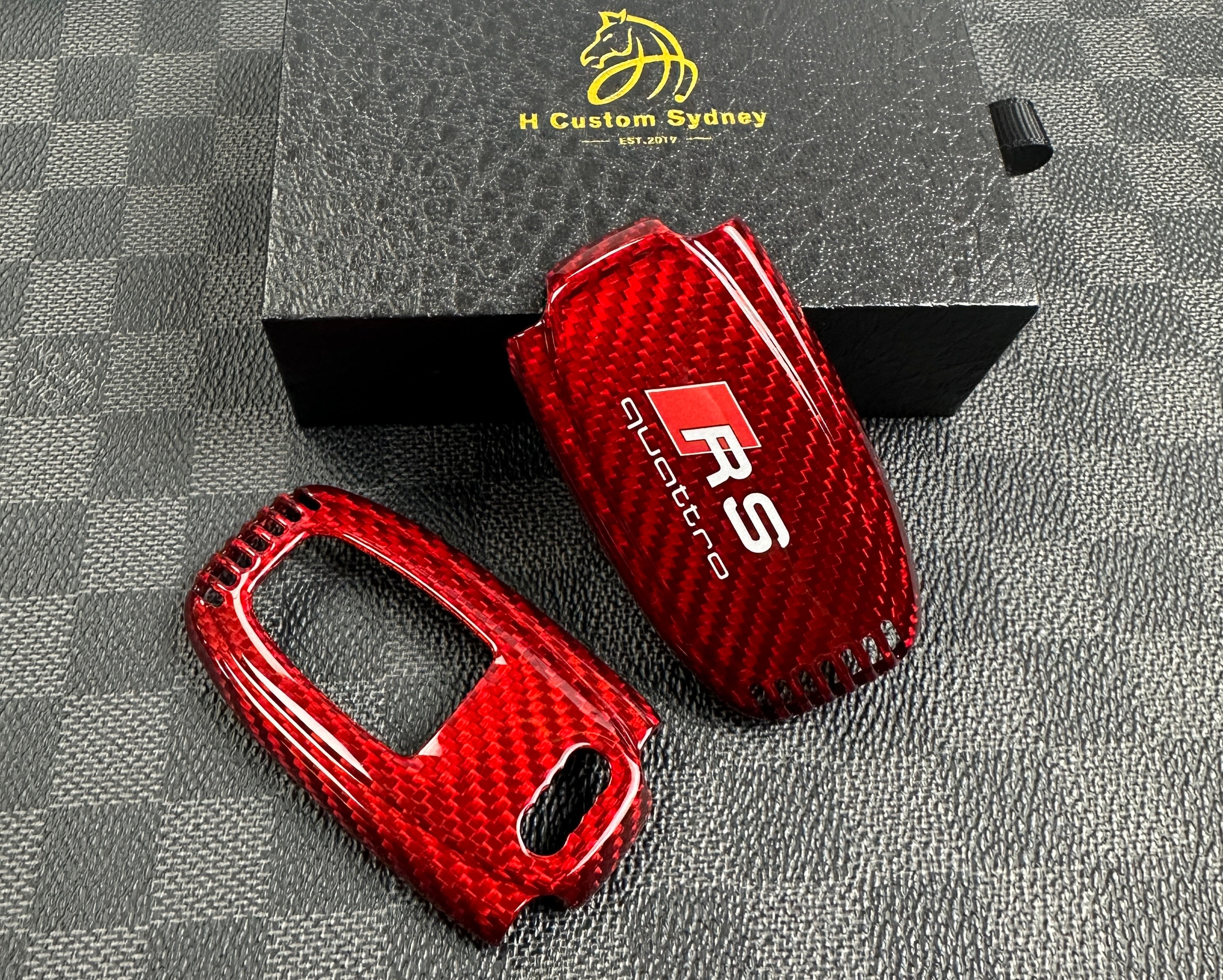 RS Premium Fiber Keyring key Fob Cover Package For Audi RS5 RS6 RS7 R8 ...