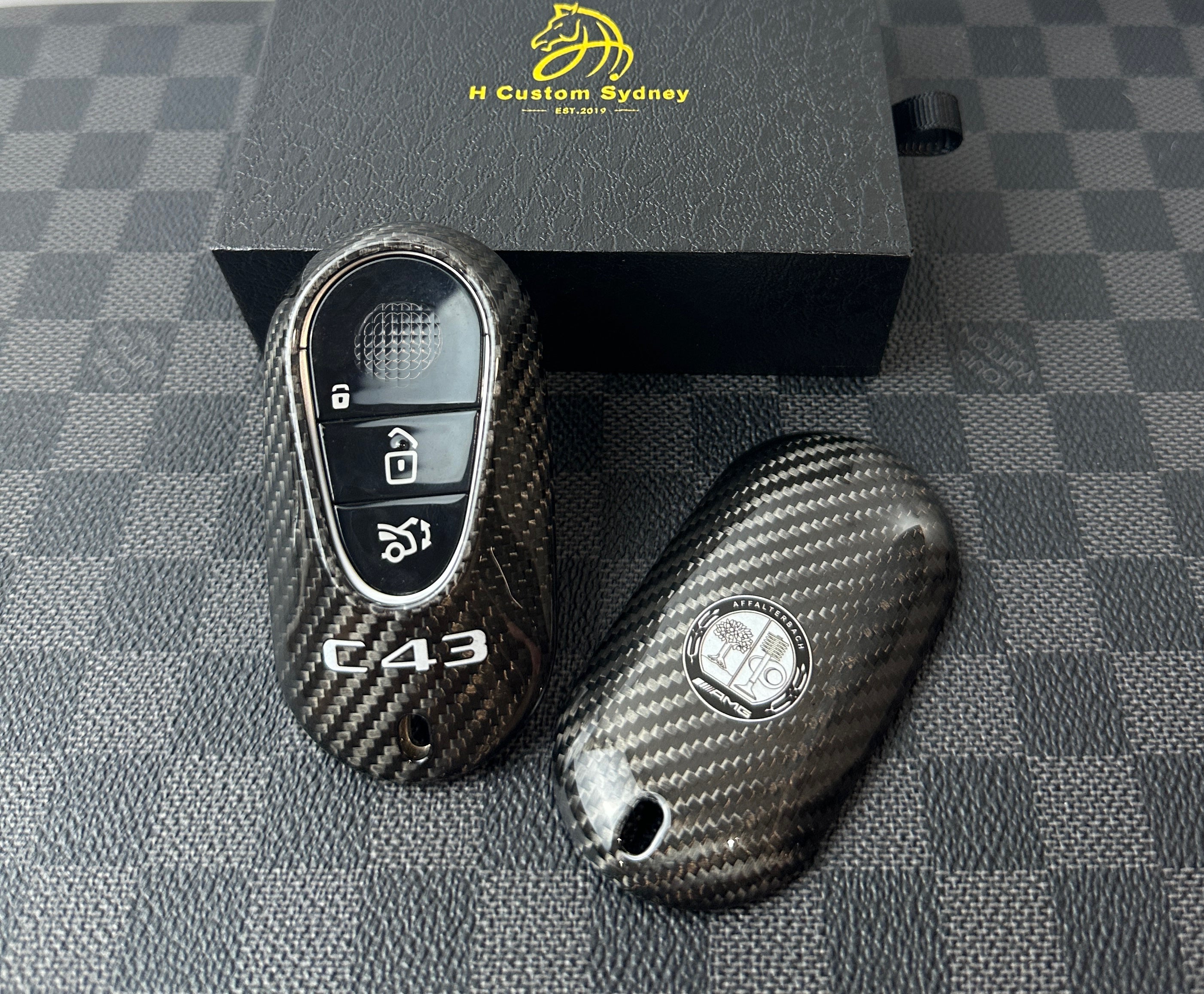 Premium Carbon Fiber Key Fob Cover Fit For Mercedes W206 C43 X254 GLC4 ...
