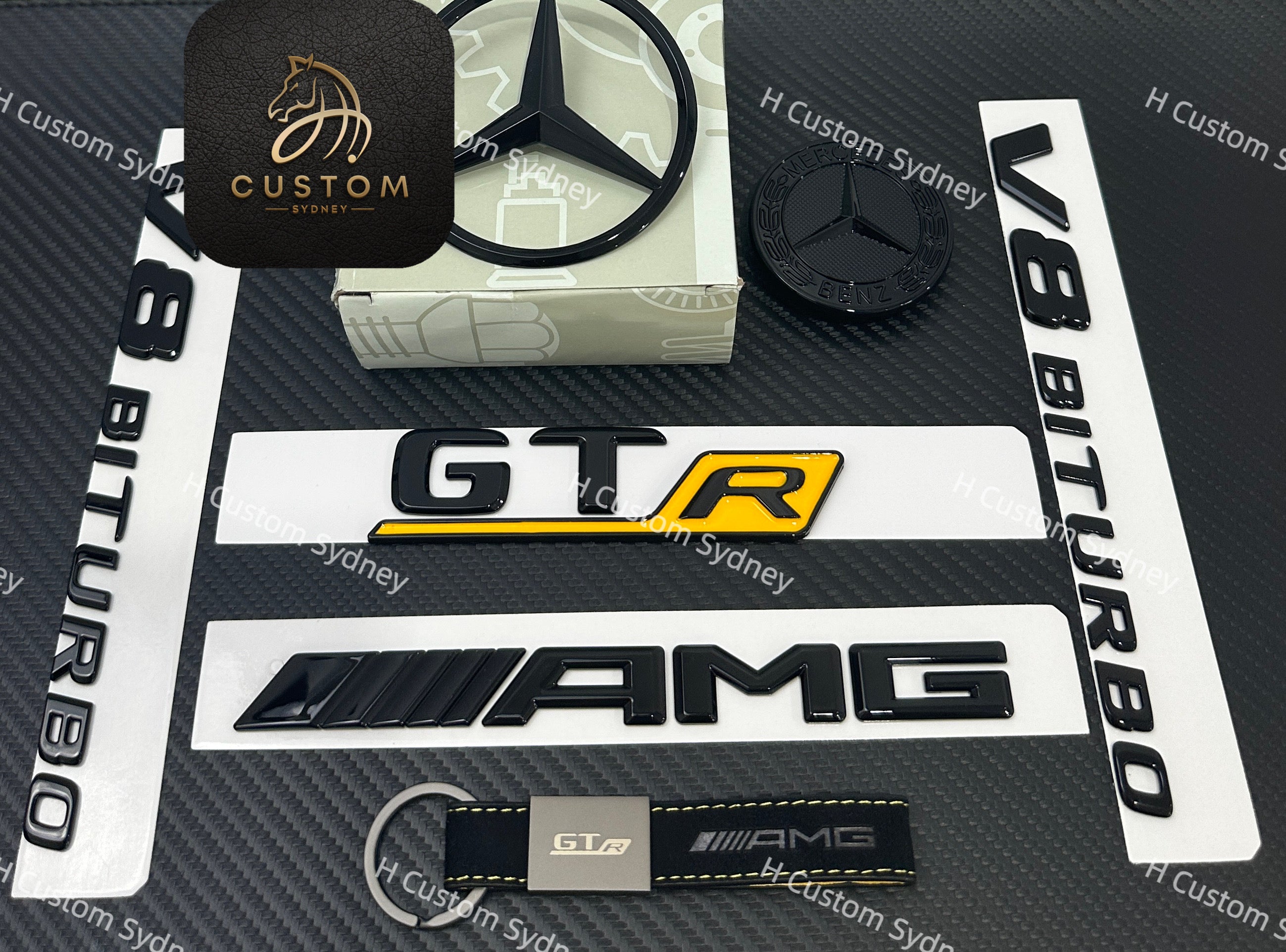 Gloss Black Full Badges Package For Mercedes AMG GTR C190 ONLY Exclusi ...