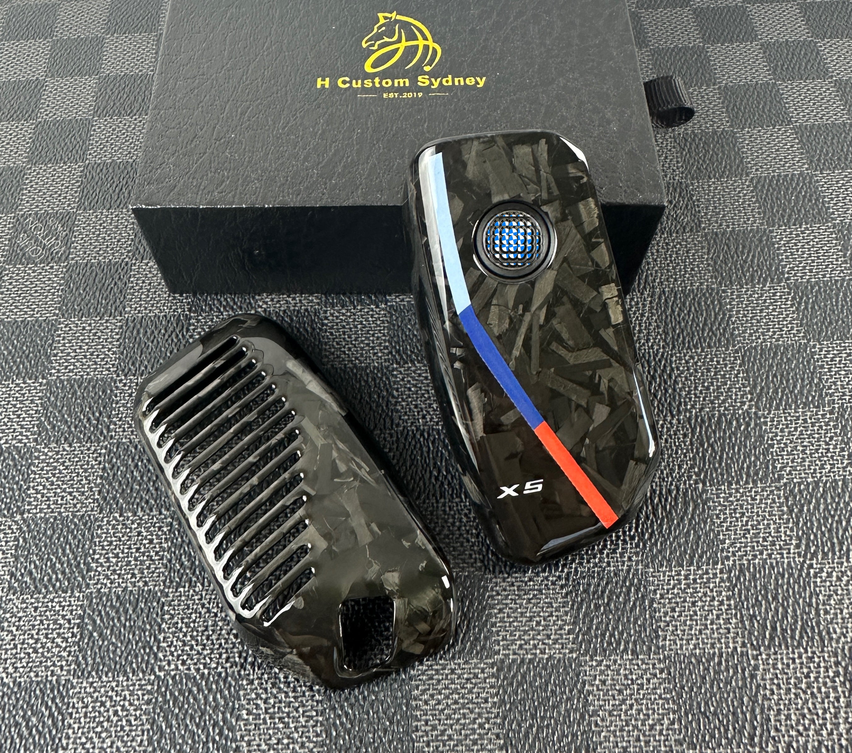 Luxury Forged Carbon Fiber Key Fob Cover Case For BMW New X5 X6 X7 LCI ...