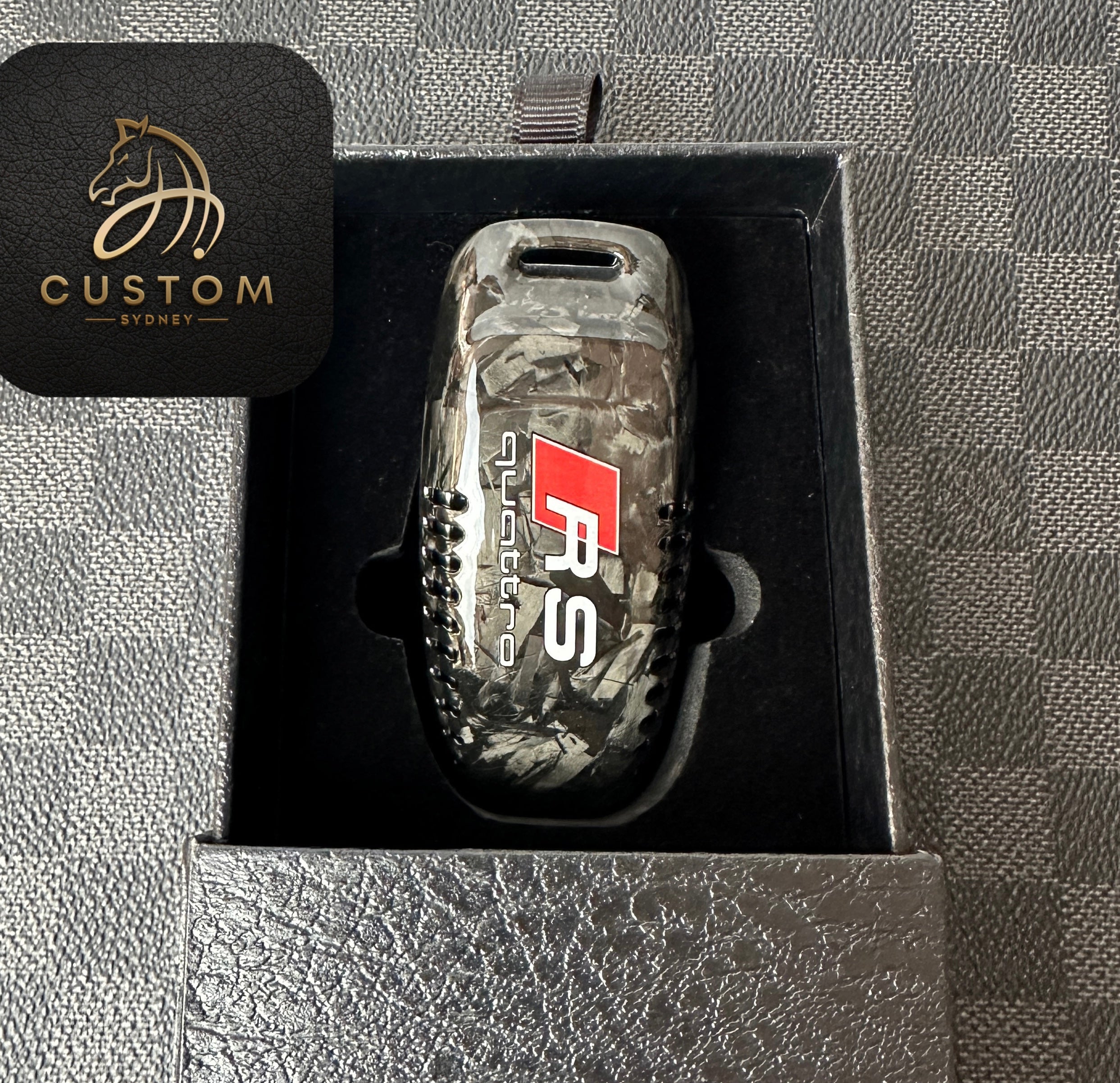 Premium Forged Carbon Fiber Key Cover Keyring Package for Audi RS3 RS6 ...
