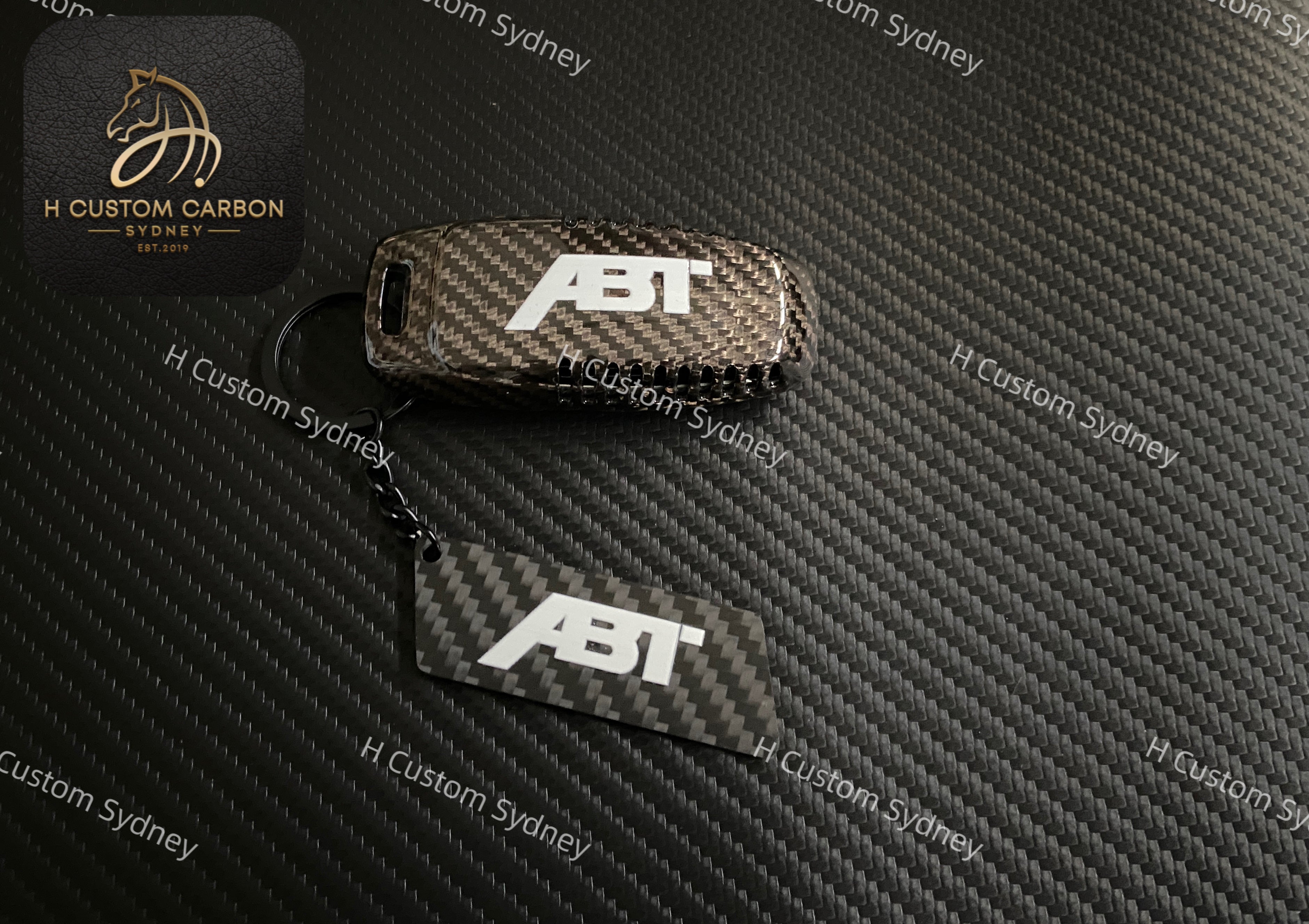 ABT Genuine Carbon Fiber Key Cover Keyring Package for Audi RSQ8 RS7 R ...