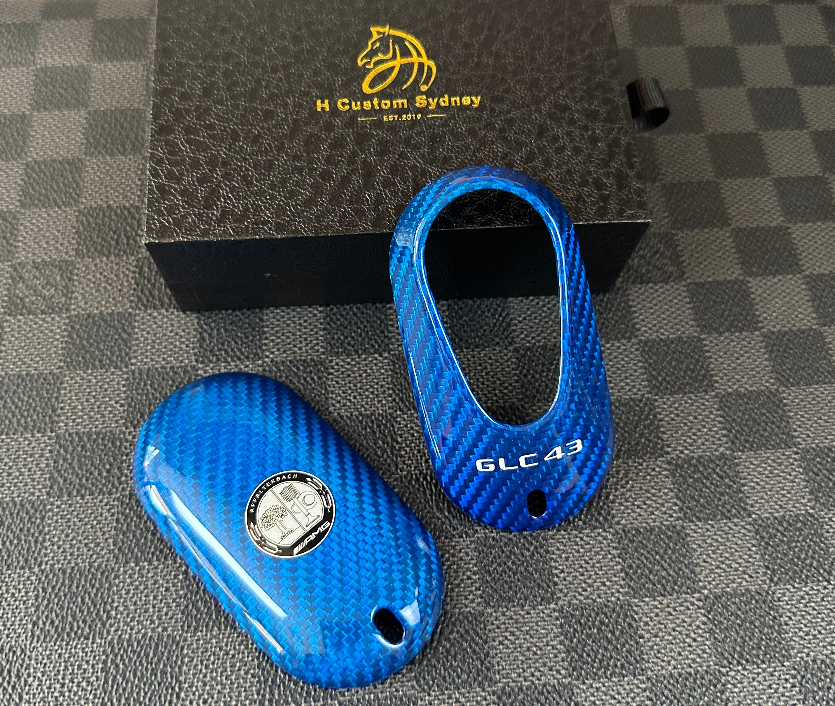 Premium Fiber Keyring Key Fob Cover For Mercedes W206 C43 X254 GLC43 M ...