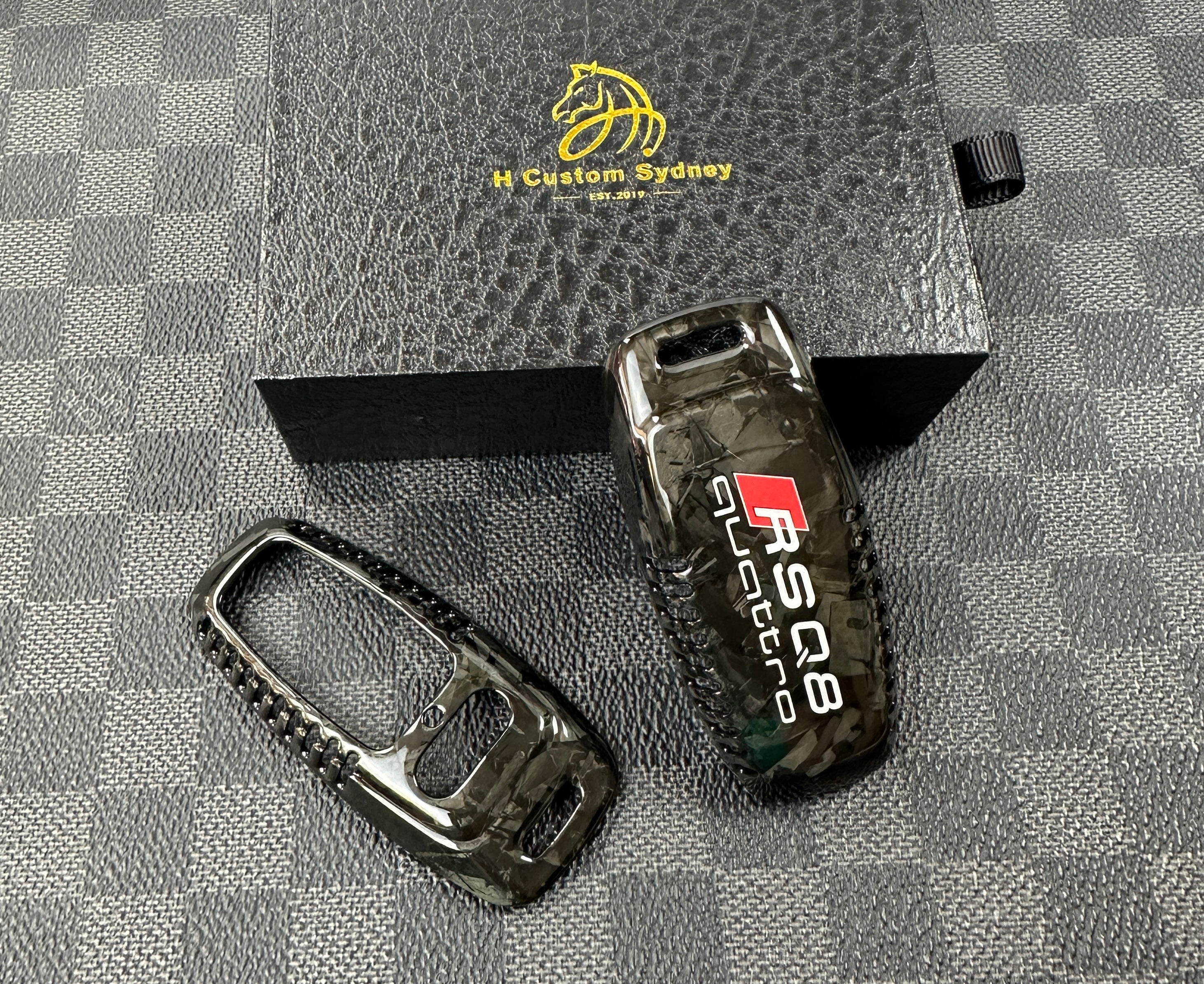 Premium Forged Carbon Fiber Key Fob Cover For Audi RSQ8 SQ8 SQ7 RS7 RS ...