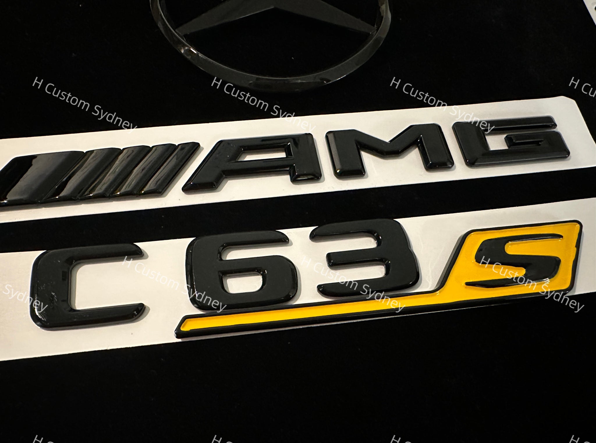 Custom Gloss Black C63S Badges Package For Mercedes C63s W205 C205 S20 ...