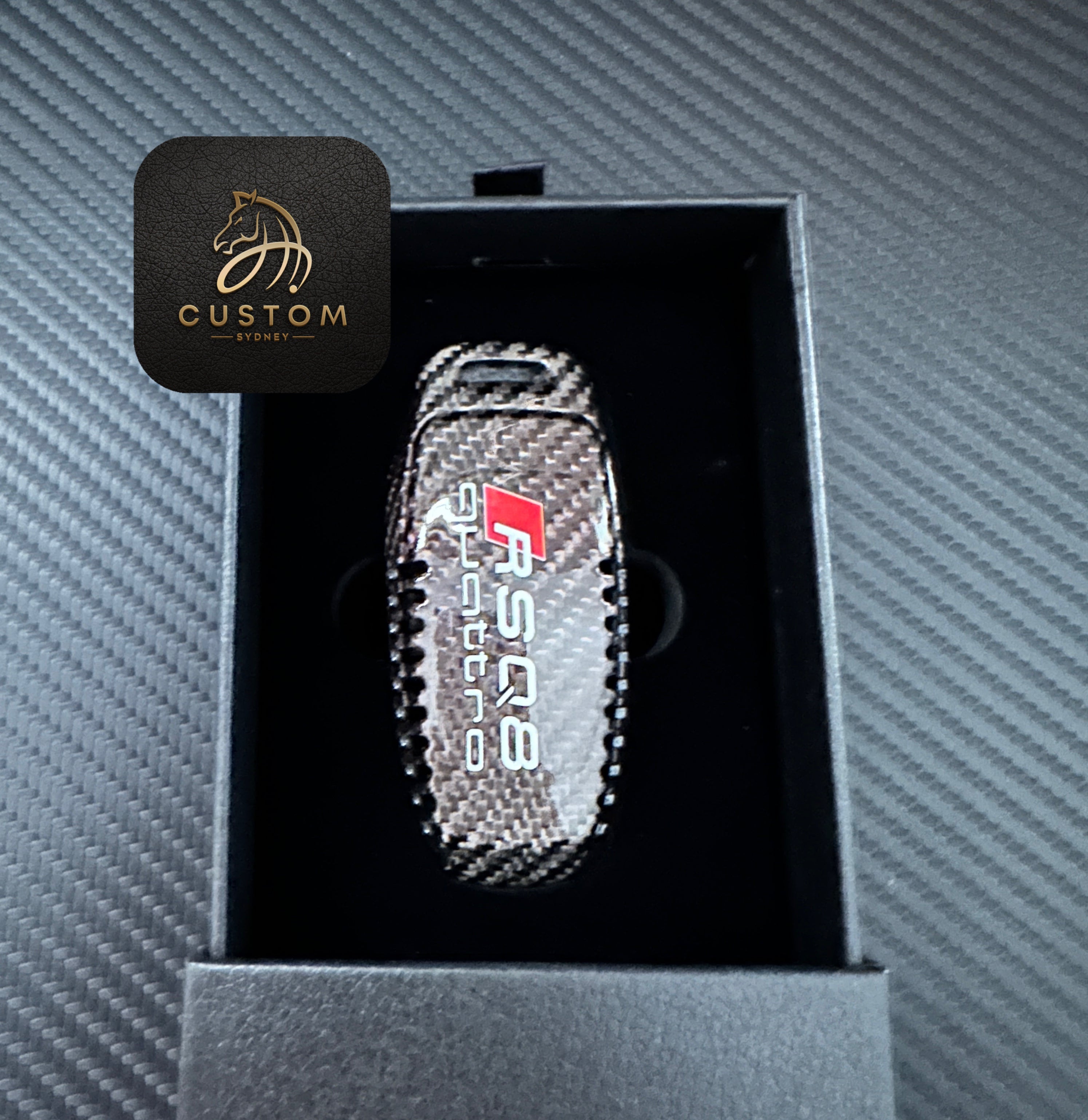 Genuine Carbon Fiber Key Cover Keyring Package for Audi RSQ8 Exclusive ...