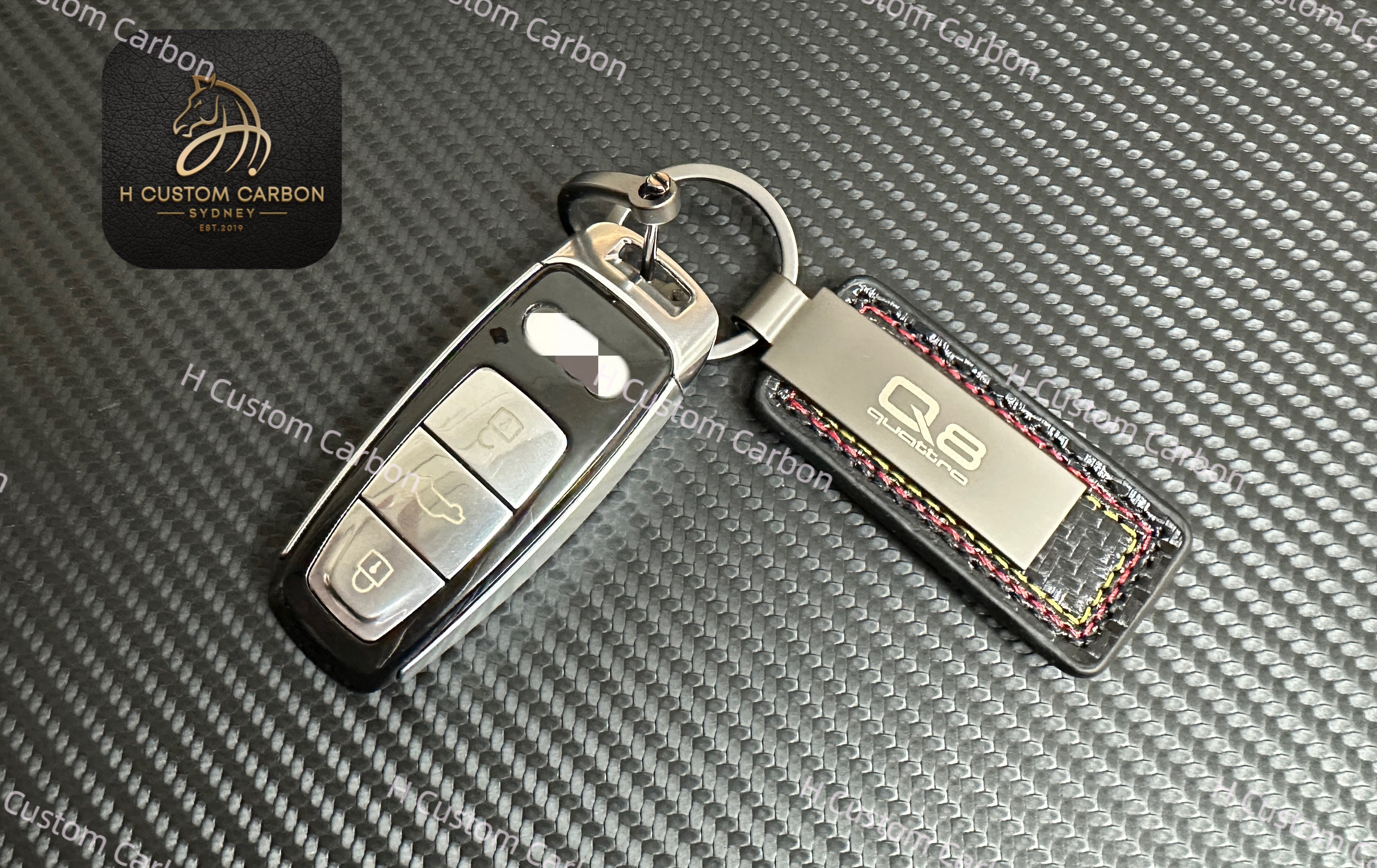 Q8 Carbon fiber Keyring Keychain For Audi Q8 Custom Gift – H BODYKITS ...