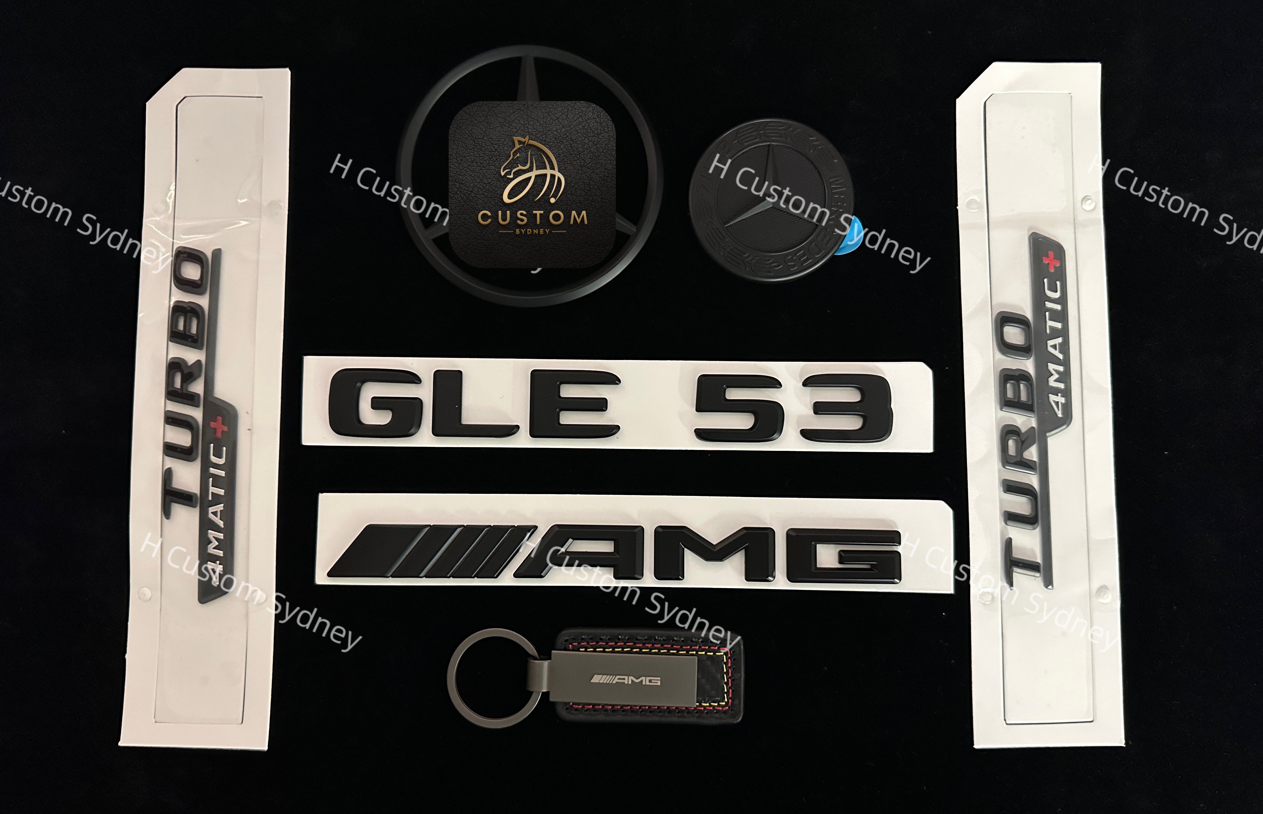 GLE53 Matte Black Badges Pack For Mercedes GLE53 V167 C167 Exclusive P ...