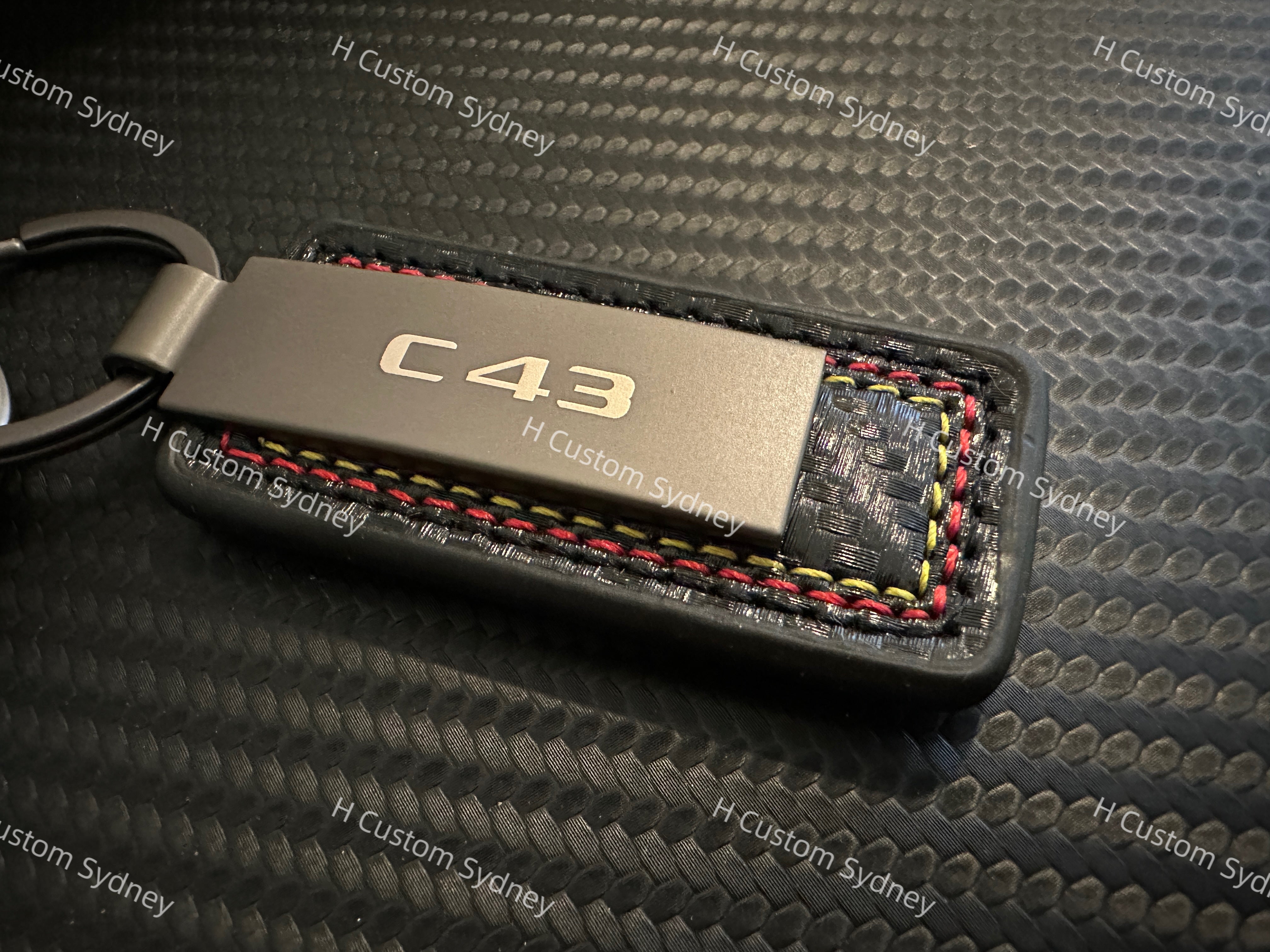 C43 Carbon fiber Keyring Keychain For Mercedes C43 AMG Models Custom G ...
