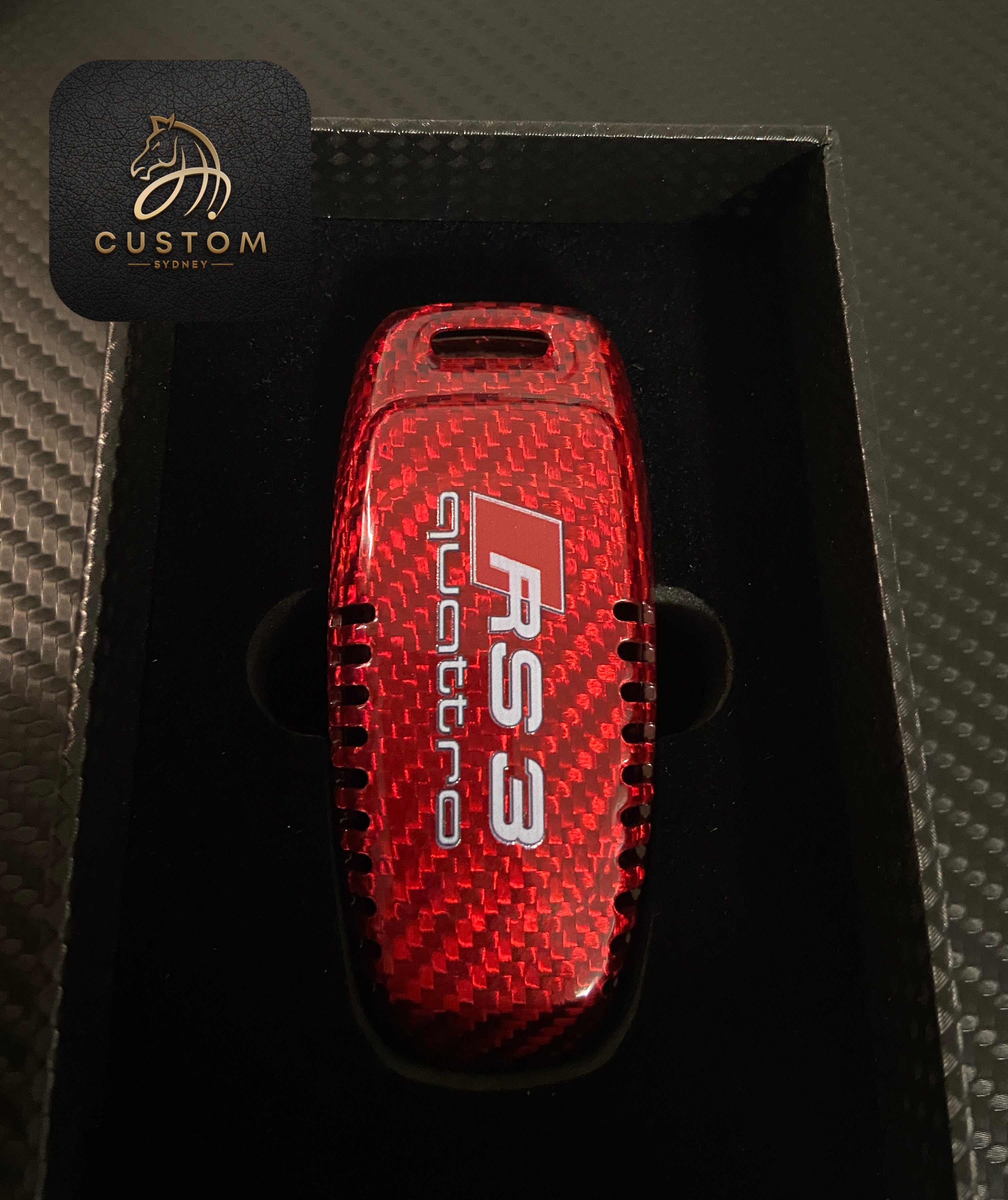 RS3 S3 Quattro Premium Fiber Key Fob Cover For 2021-2024 New GY Audi S ...