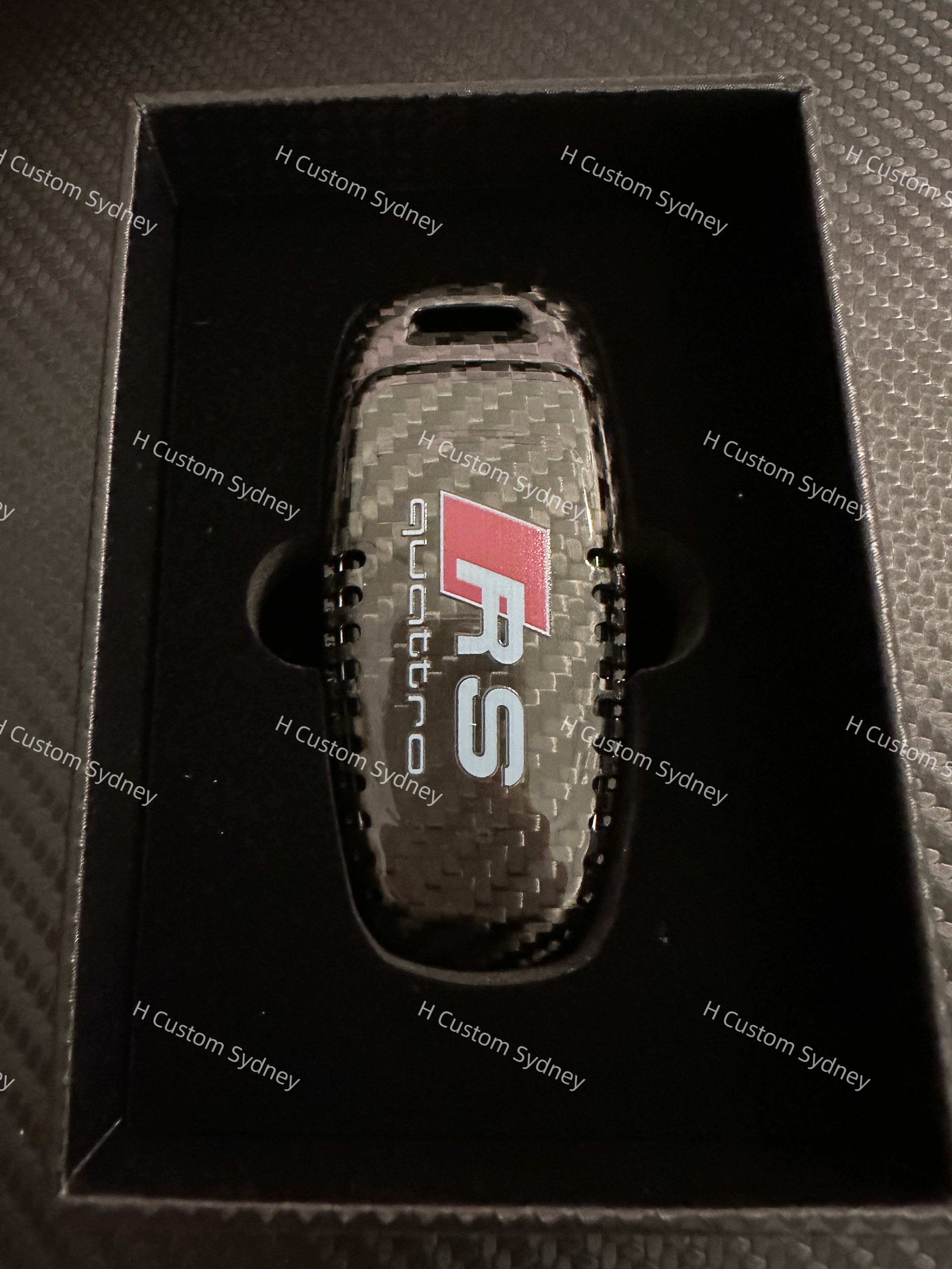 Genuine Carbon Fiber Key Cover Keyring Package for Audi RSQ8 RS7 RS6 R ...