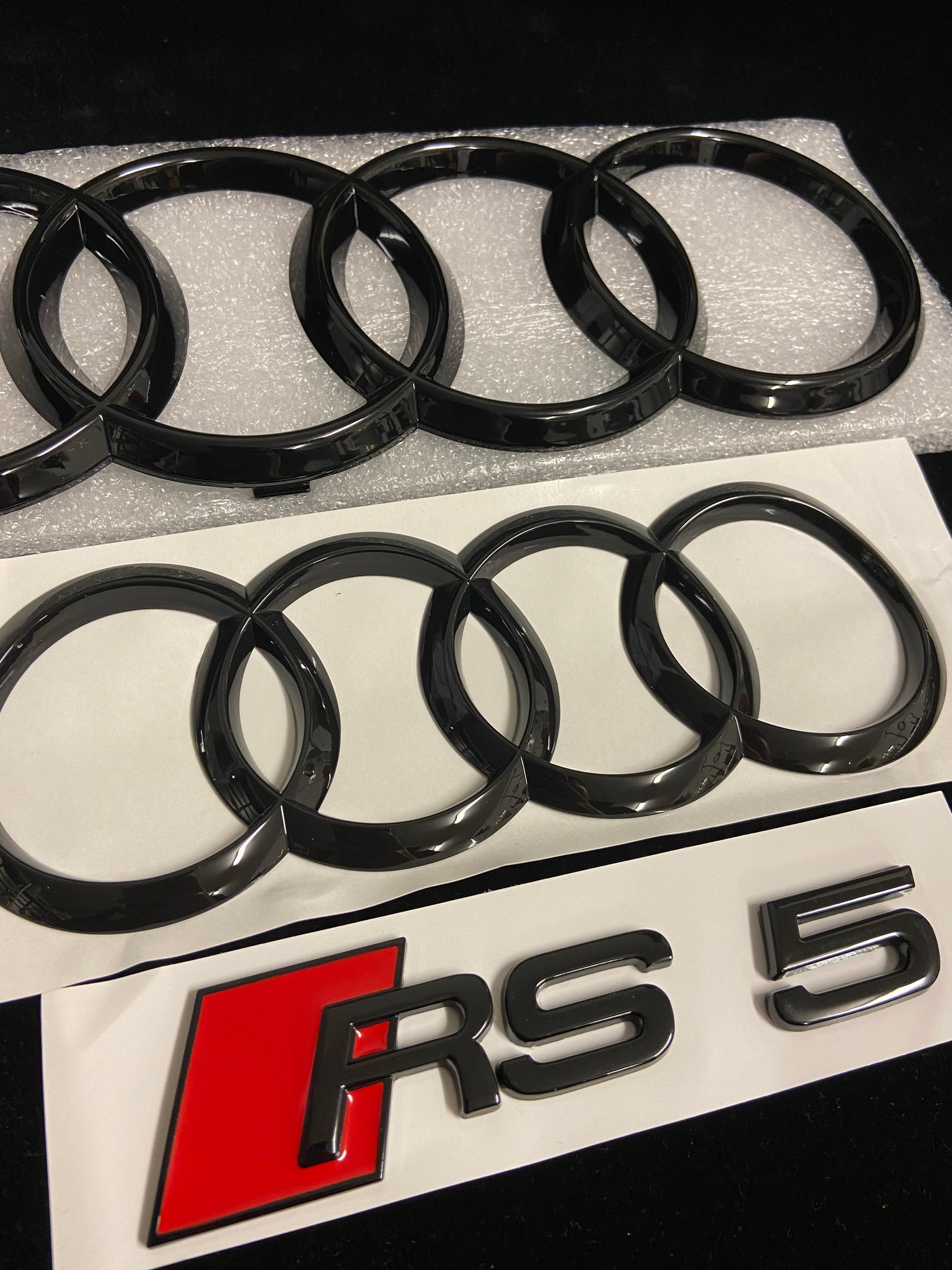 RS5 Gloss Black Full Badges Package For Audi RS5 2013-2023 Exclusive P ...