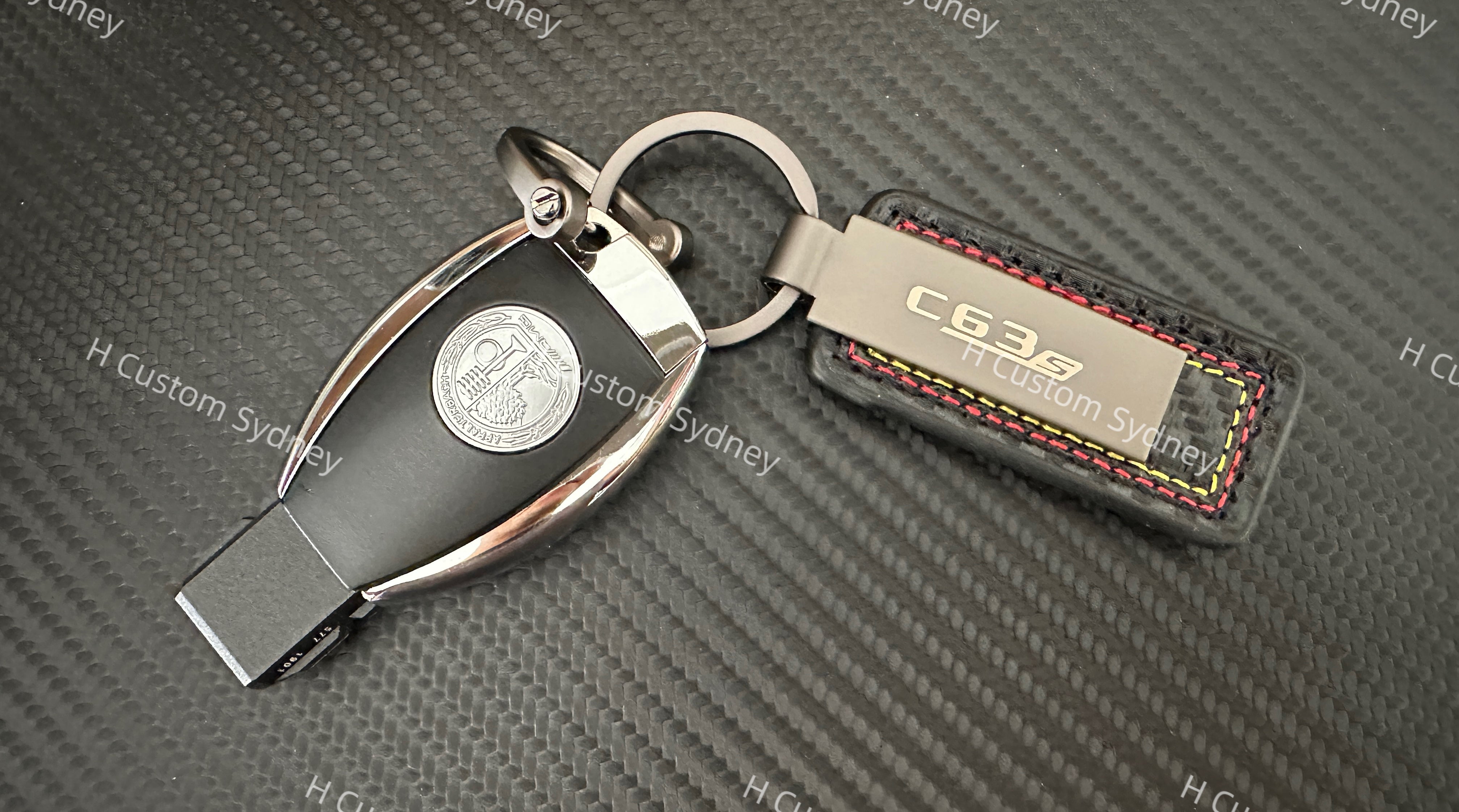 C63S Carbon fiber Keyring Keychain For Mercedes C63S AMG Models Custom ...