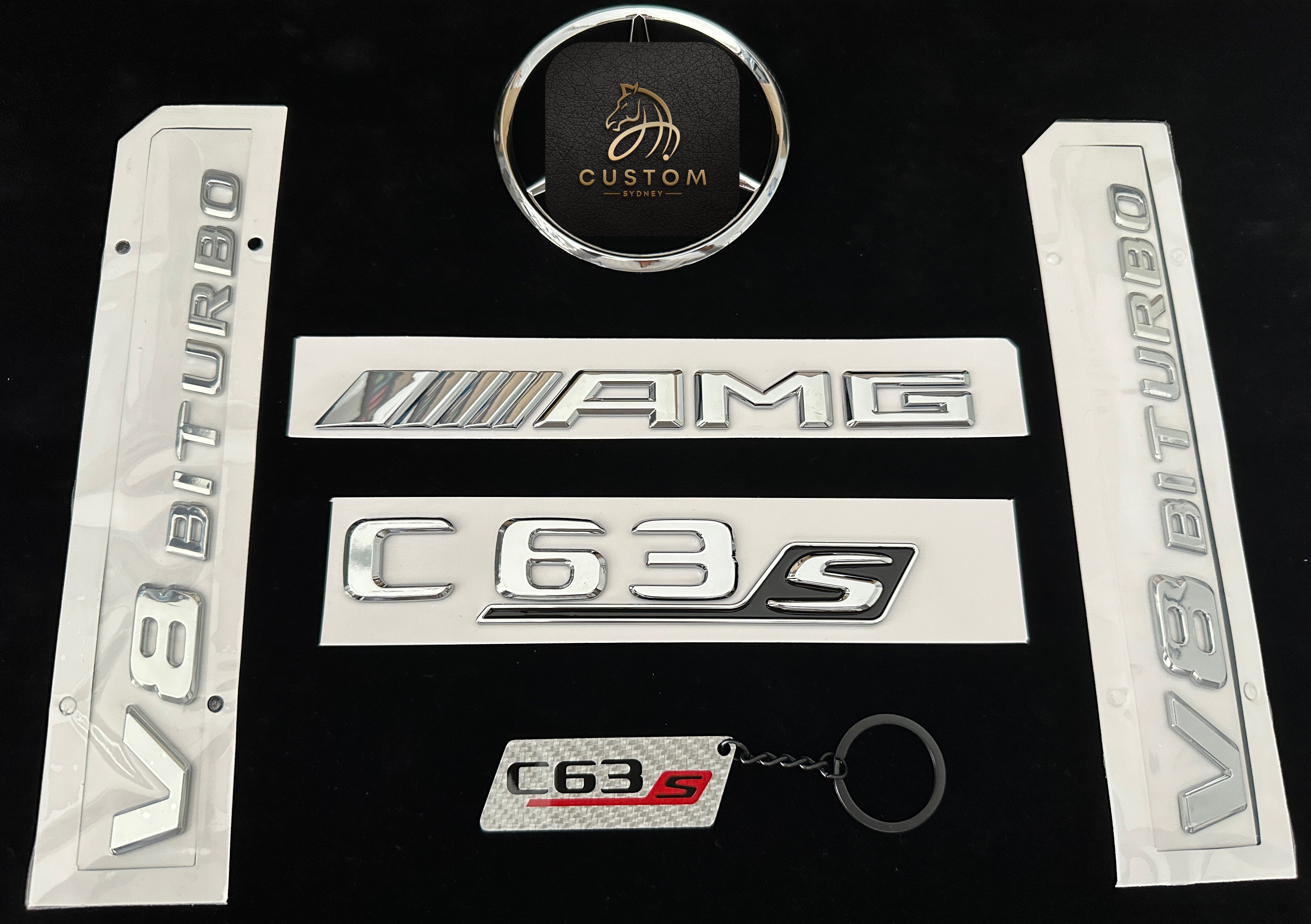 Chrome OEM C63S Badges Pack For Mercedes C63S W205 C205 S205 Models – H ...